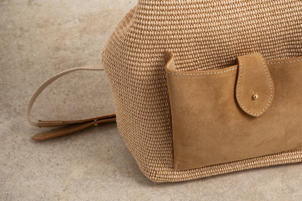Peserico Woven Raffia Backpack | Garmentory