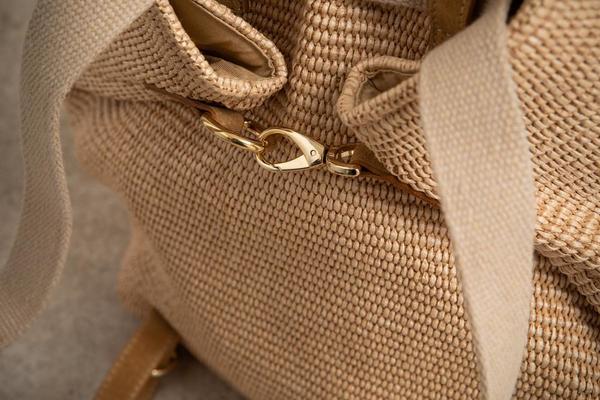 Peserico Woven Raffia Backpack | Garmentory