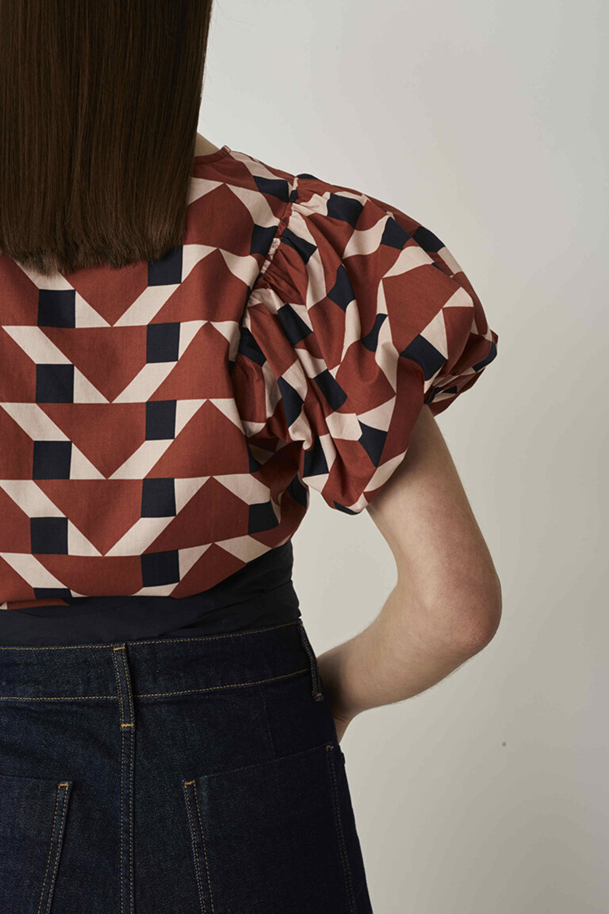Just Female Meghan Wrap Blouse - Trapez Print | Garmentory