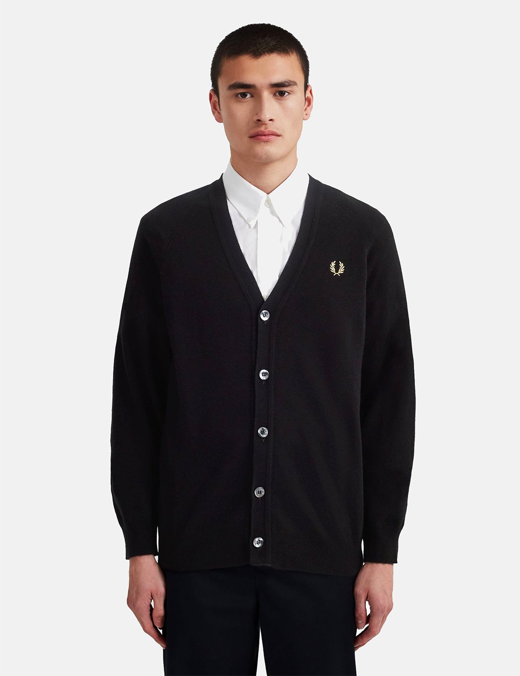 Fred Perry Reissue Lambswool Cardigan - Black | Garmentory