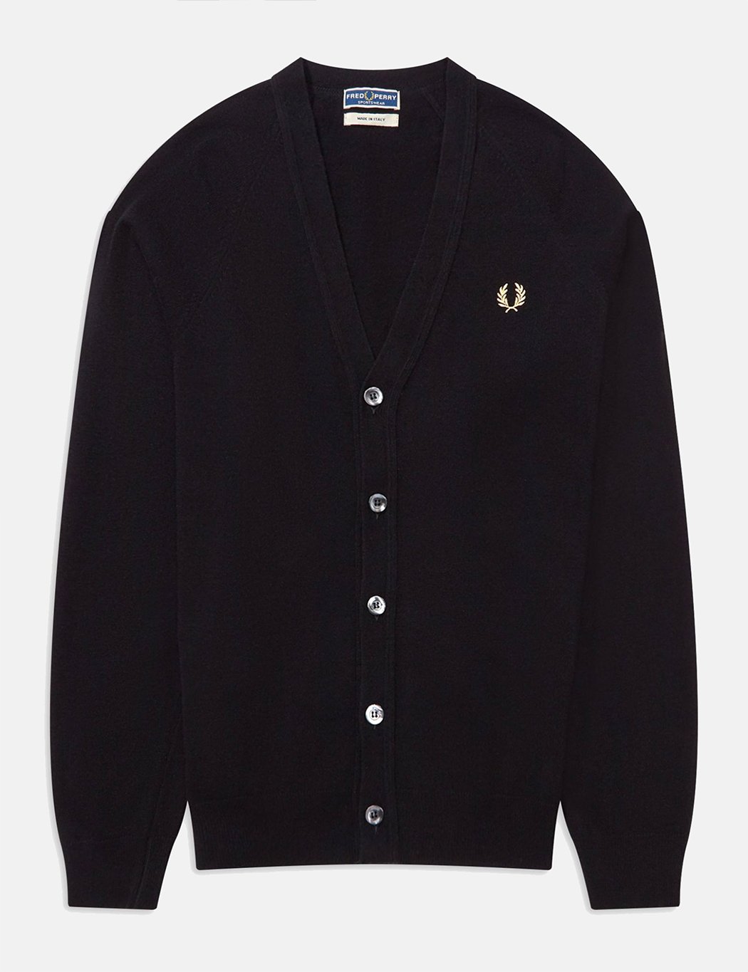 Fred Perry Reissue Lambswool Cardigan - Black | Garmentory