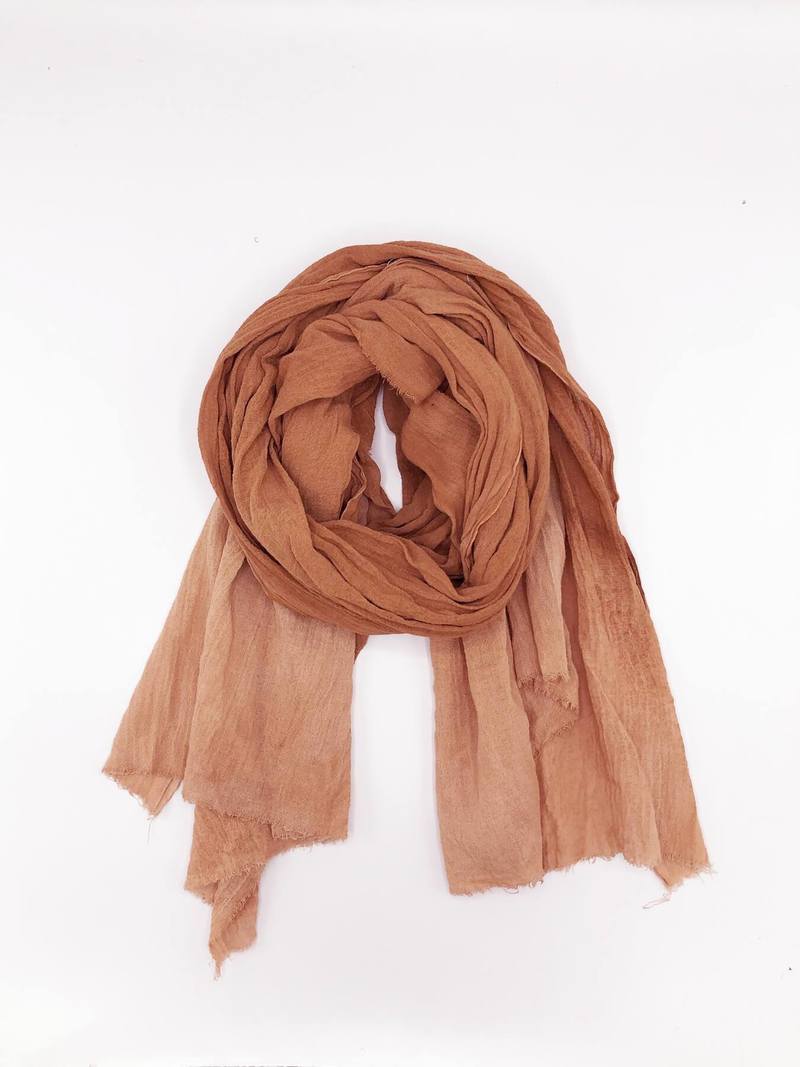 ROSEMARINE TEXTILES Cotton Gauze Scarf - Rust | Garmentory