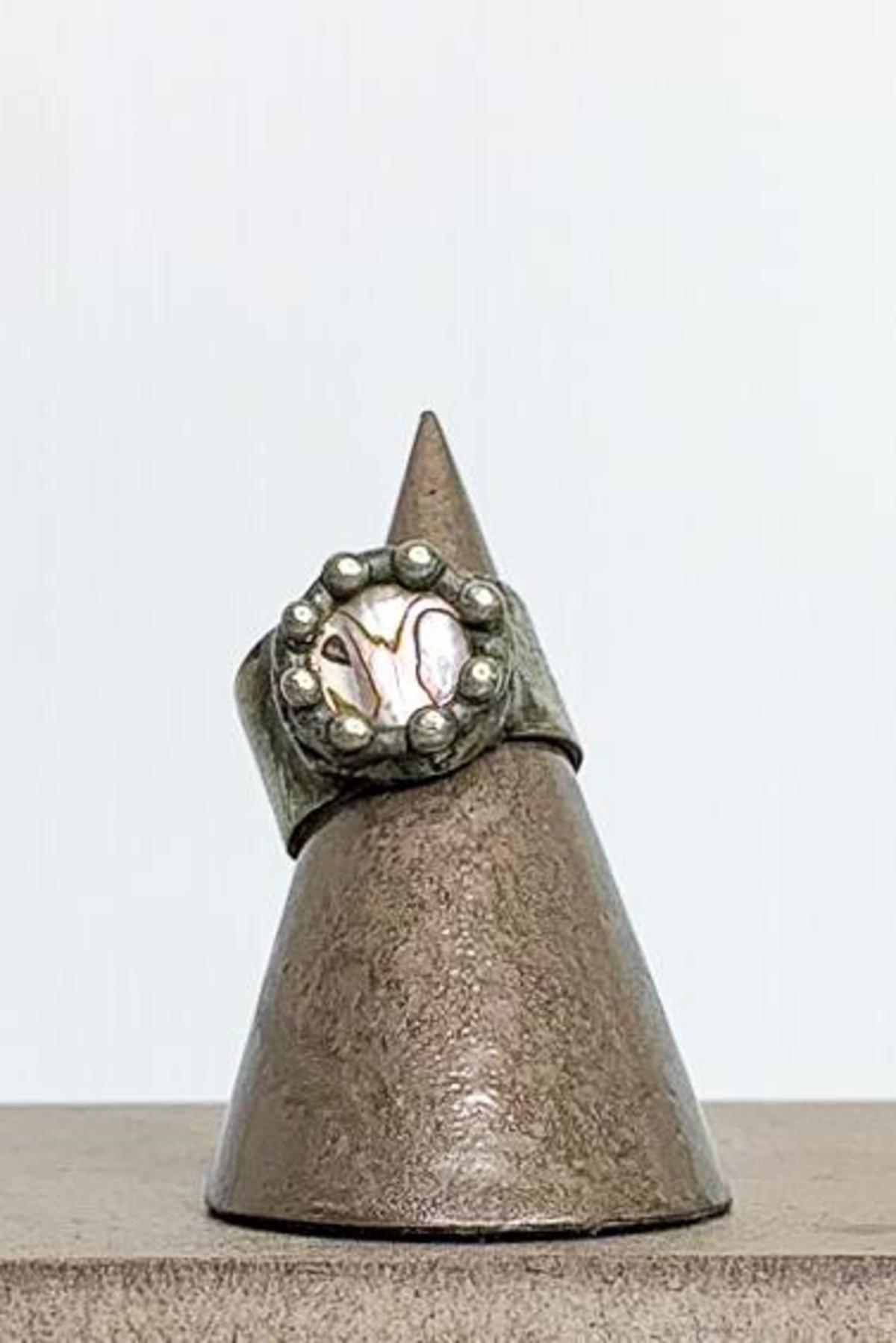 Mikal Winn Abalone Brass Ring | Garmentory