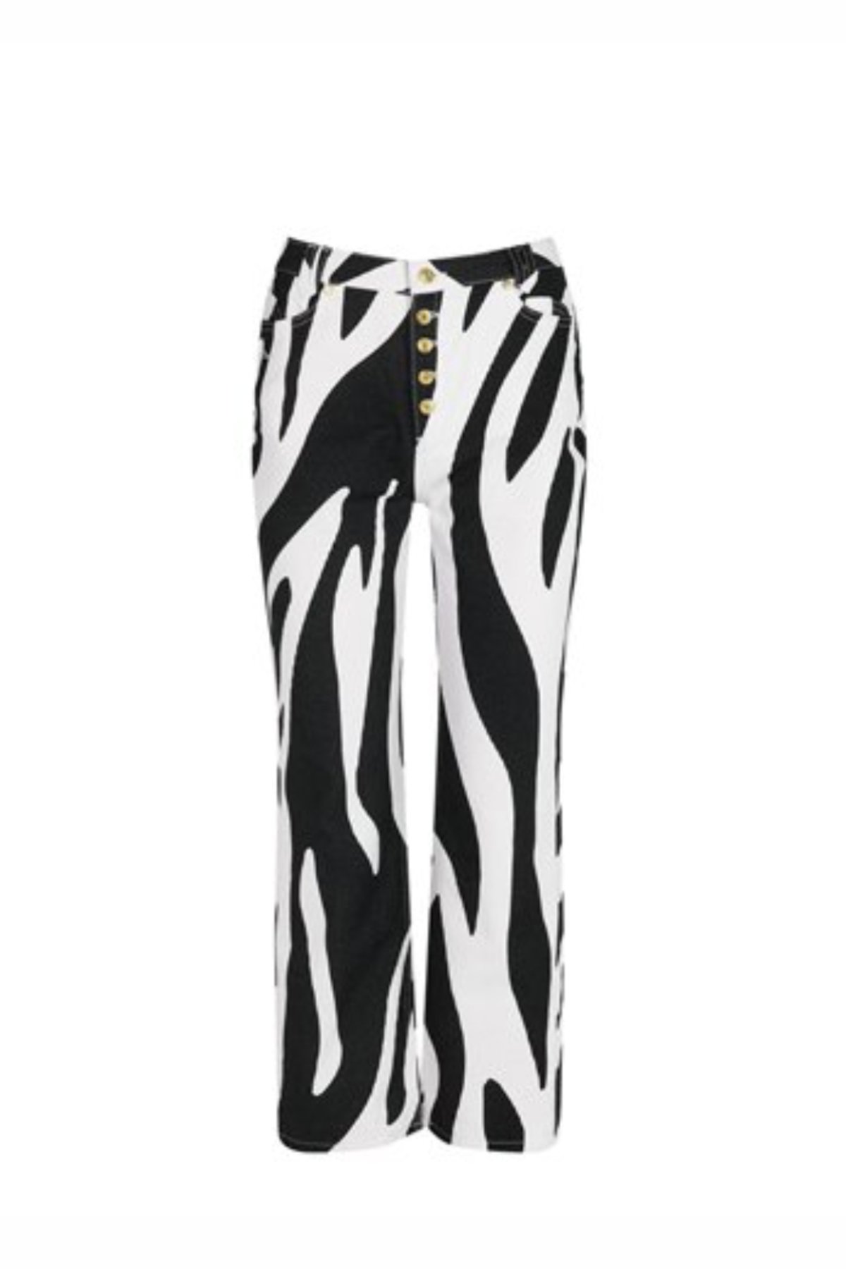 House of Sunny Rewa High Waisted Jeans - Zebra Print | Garmentory