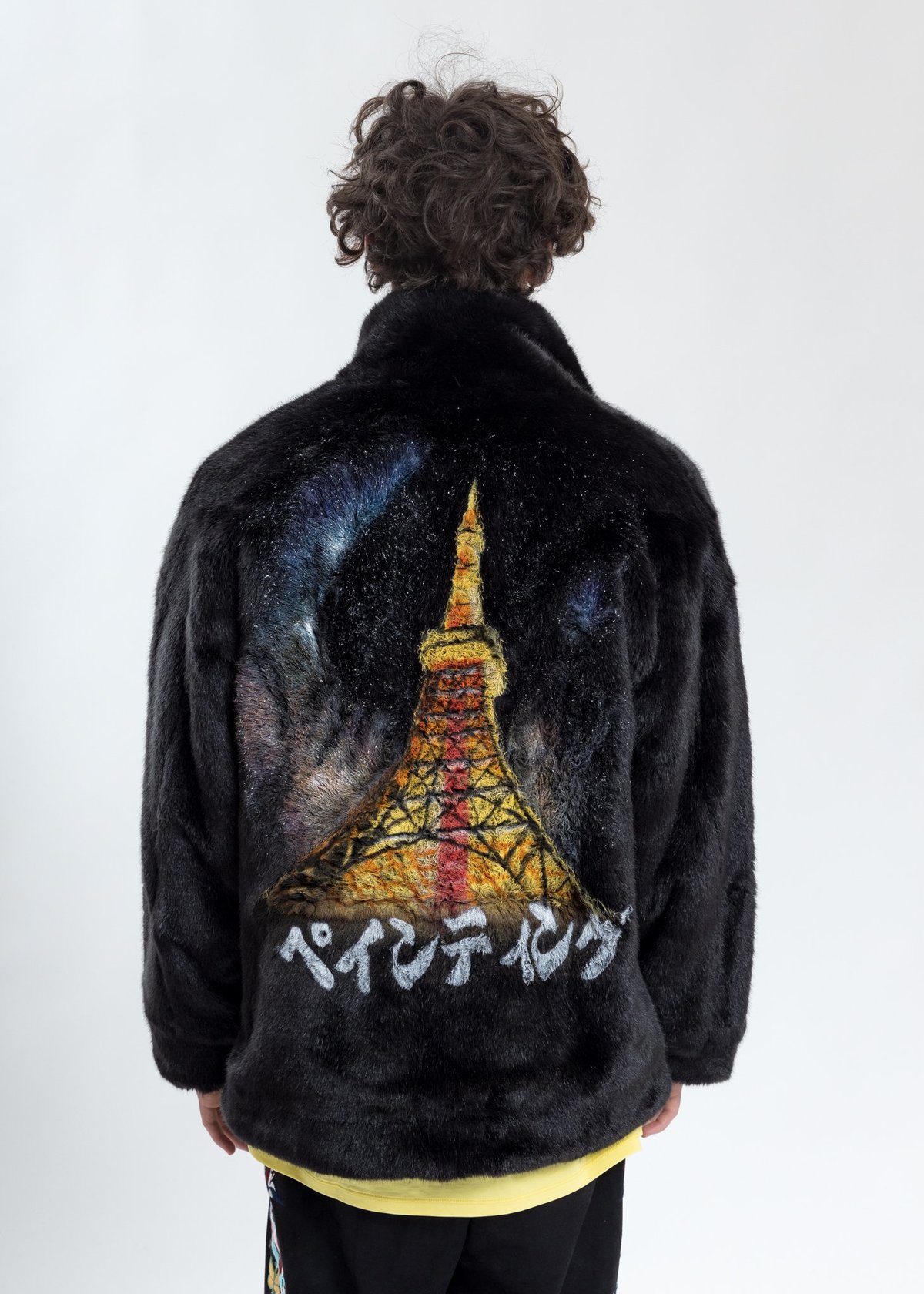 Doublet Hand-Painted Fur Jacket - Black | Garmentory