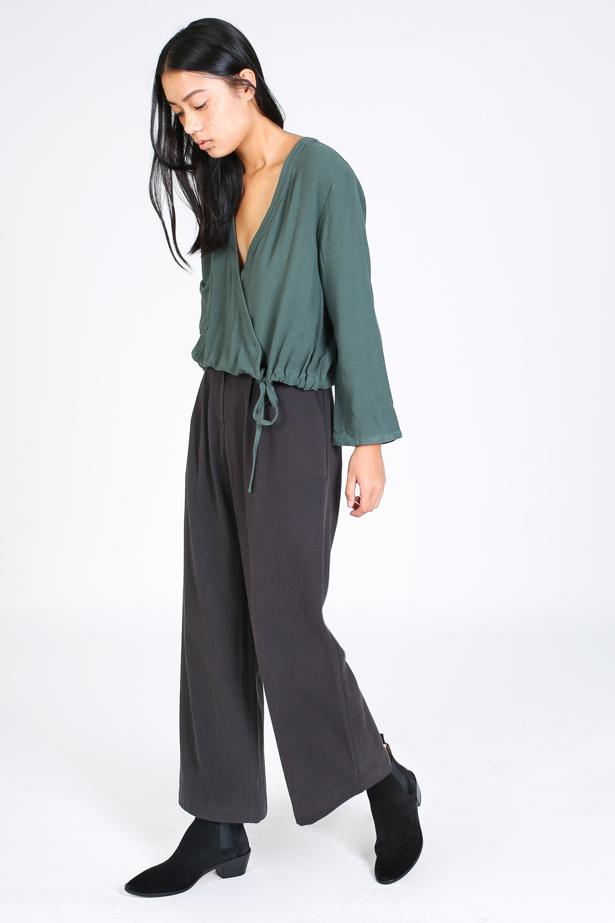 First Rite Crossover blouse in jade | Garmentory