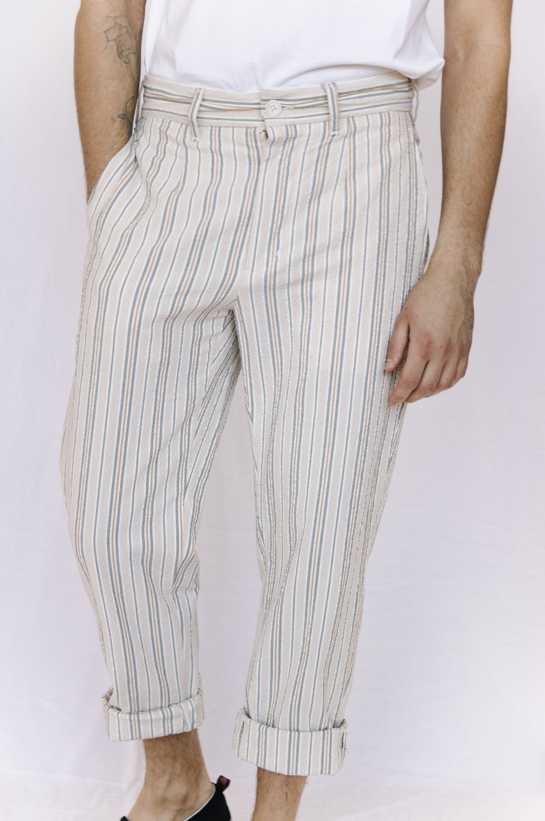 Engineered Garments Striped Seersucker Pants | Garmentory