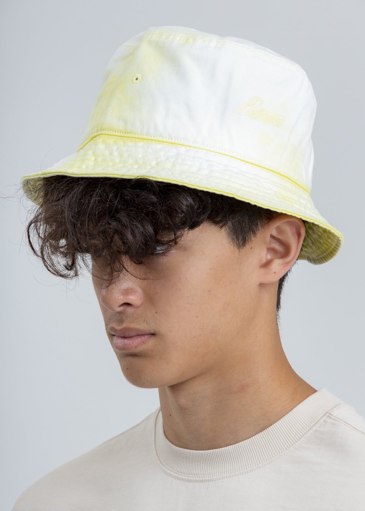 we11done Hand Bleached Iridescent Logo Embossed Bucket Hat - Yellow ...
