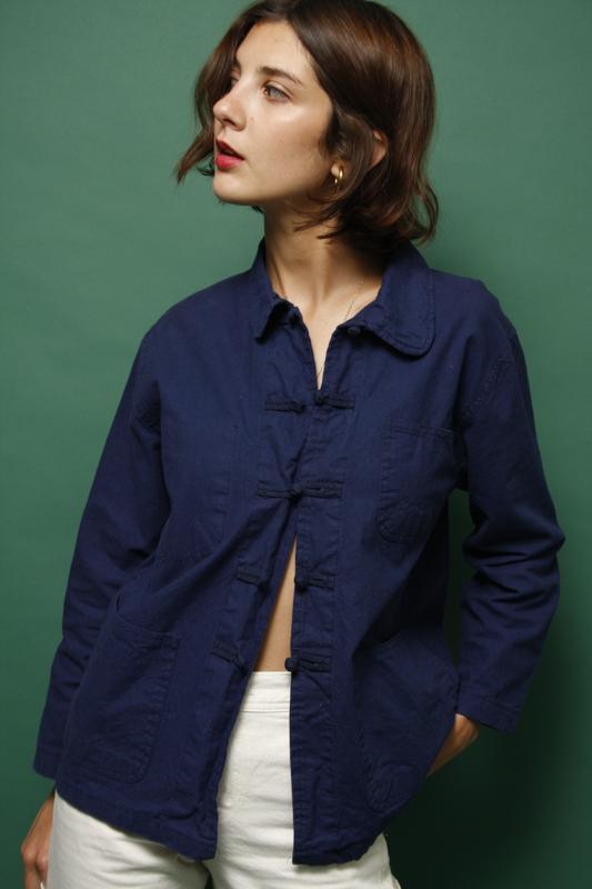 VINTAGE 1940’S CHINESE WORK JACKET - NAVY | Garmentory
