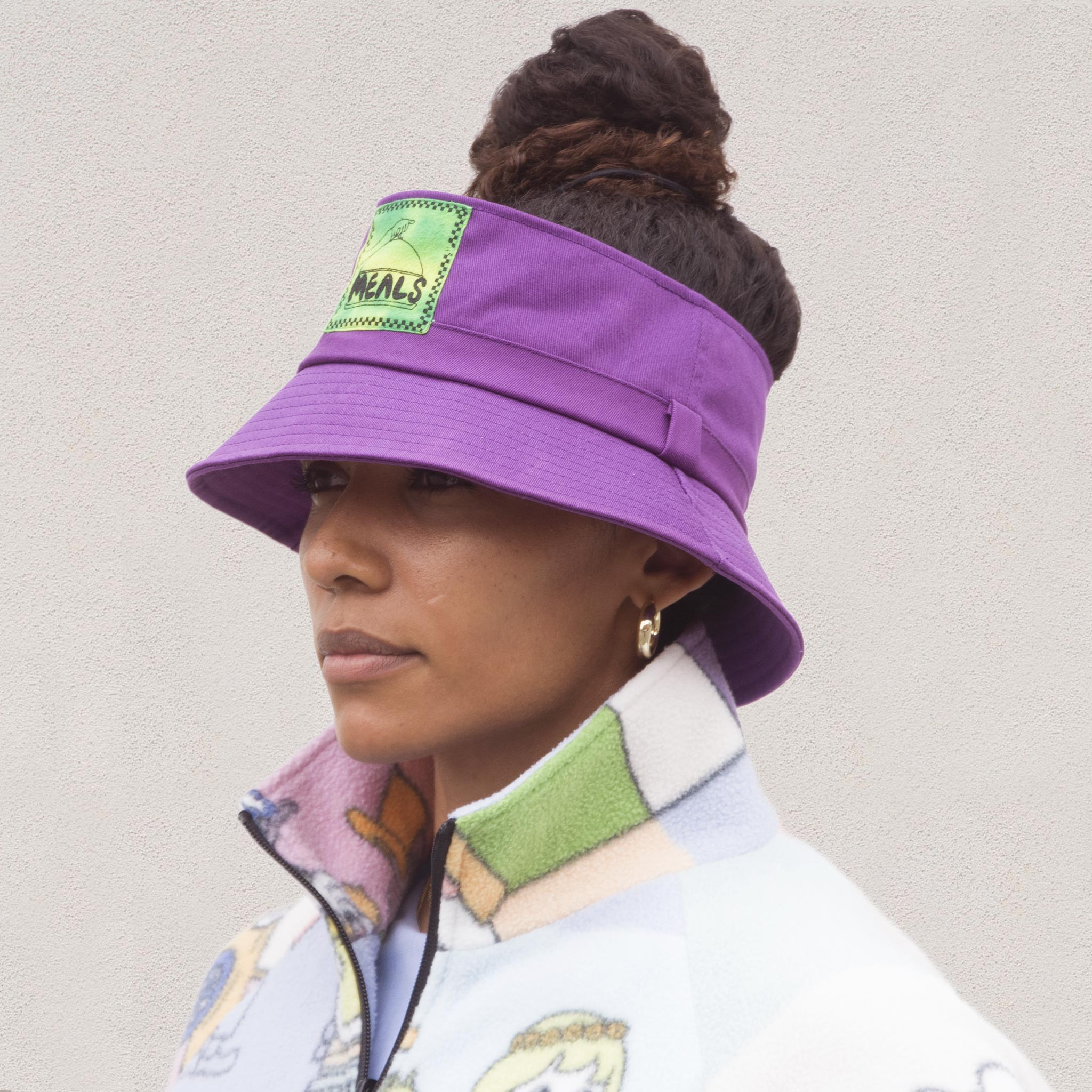 Meals Topless Bucket Hat - Grape | Garmentory
