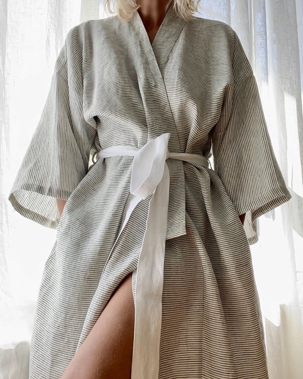 Deiji Studios Robe - Pinstripe | Garmentory
