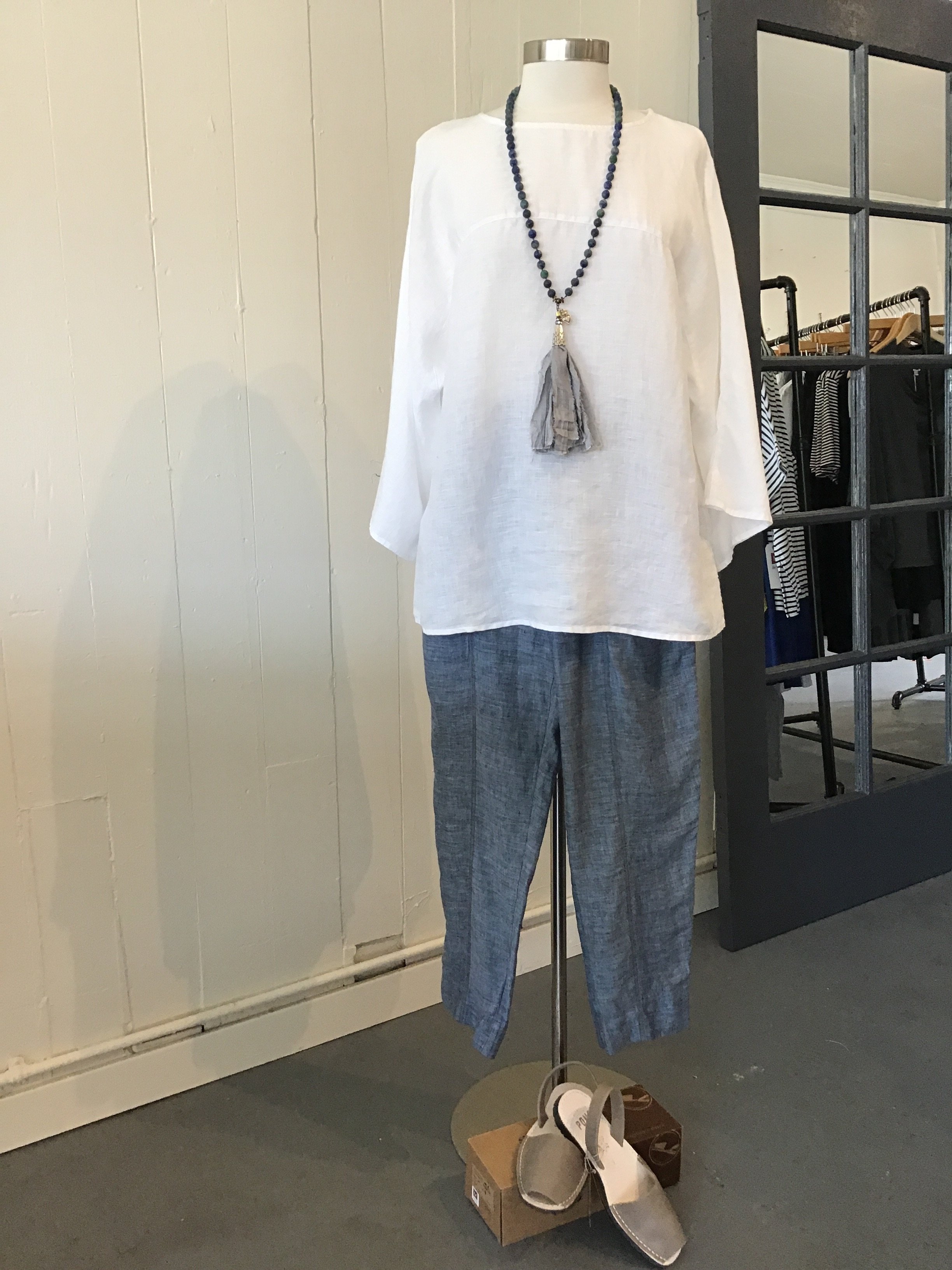 Yuvita Relaxed Linen Blouse - White | Garmentory