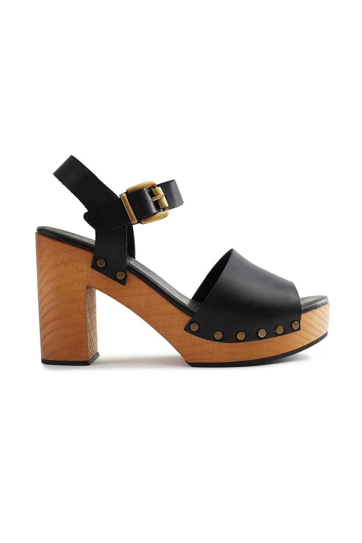 lisa b. Platform Leather Clogs - Black | Garmentory