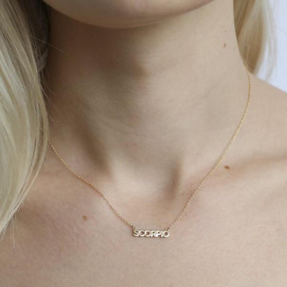 Thatch Zodiac Script Necklace - Gold | Garmentory