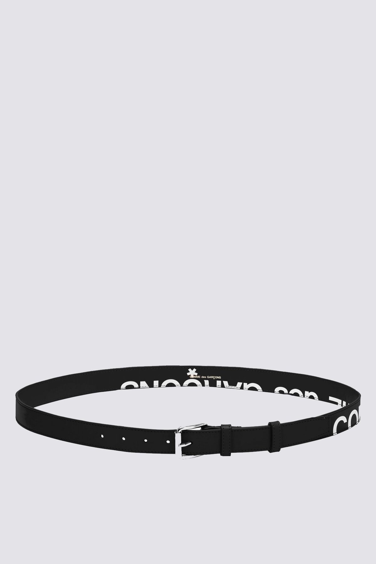 Comme des Garçons Leather Huge Logo Belt - Black | Garmentory