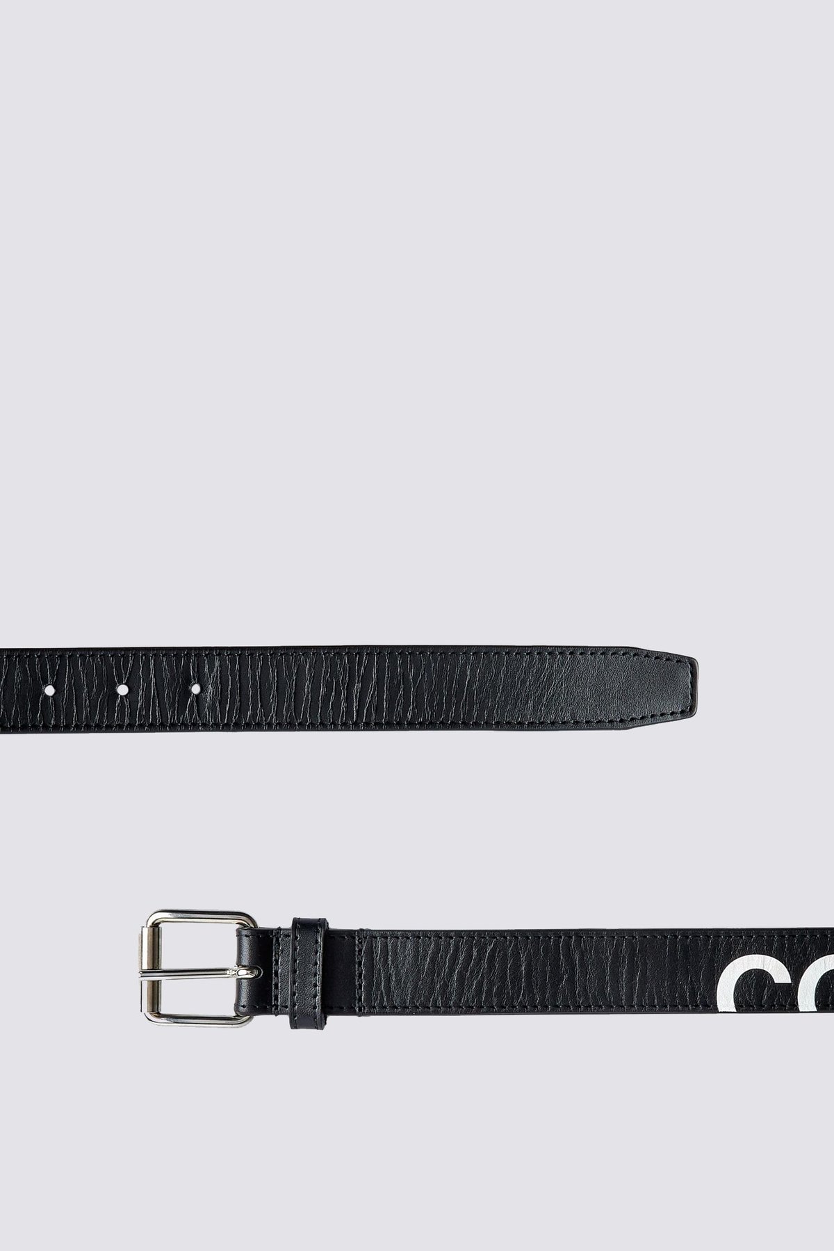 Comme des Garçons Leather Huge Logo Belt - Black | Garmentory