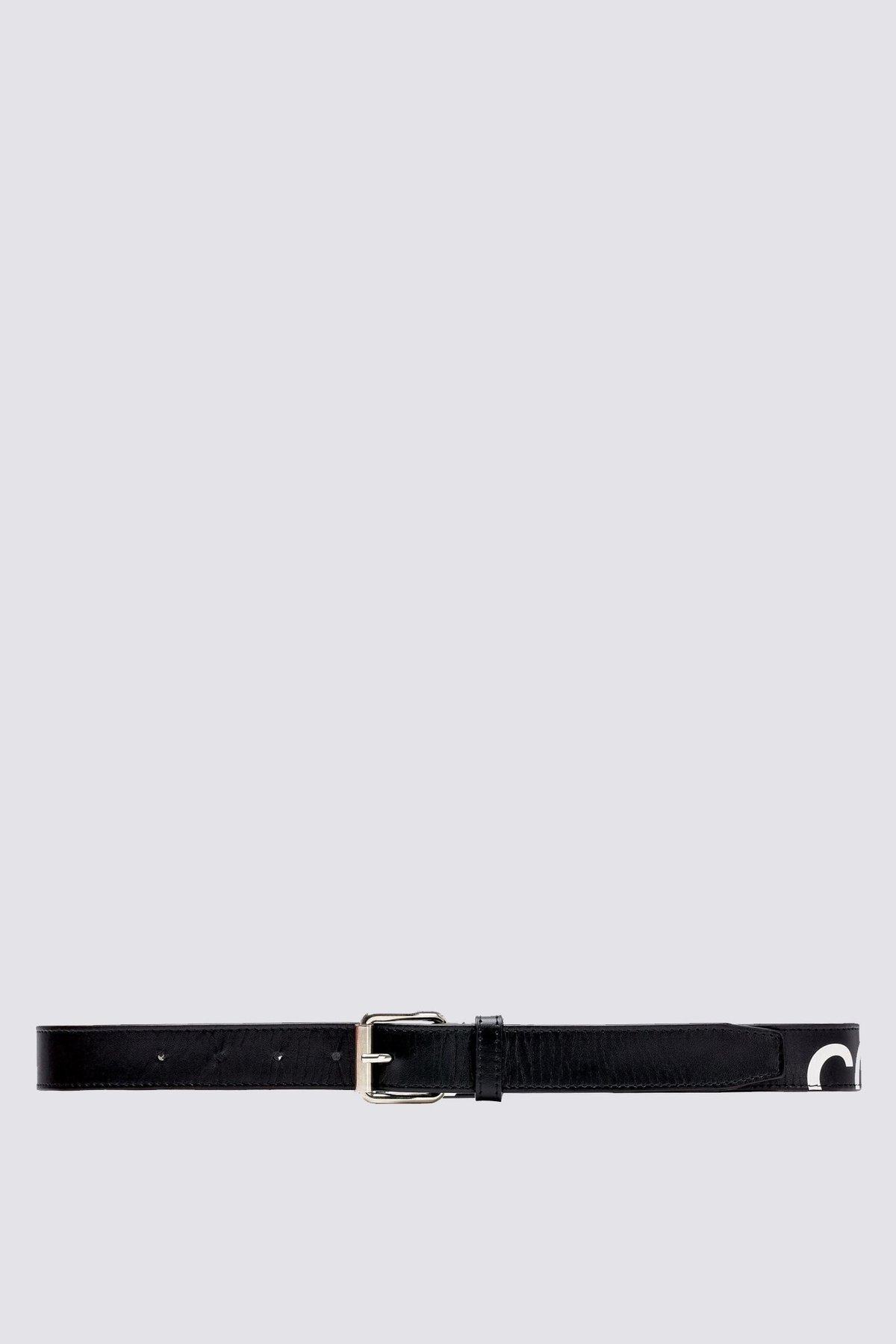 Comme des Garçons Leather Huge Logo Belt - Black | Garmentory