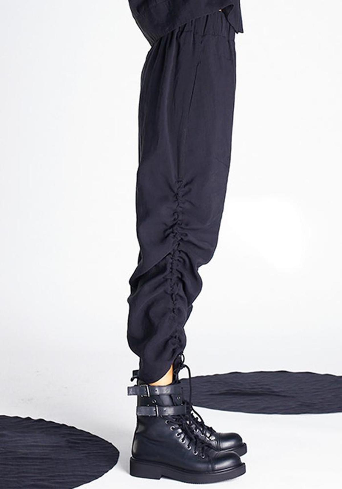 Lurdes Bergada Ruched Detail Pants - Black | Garmentory