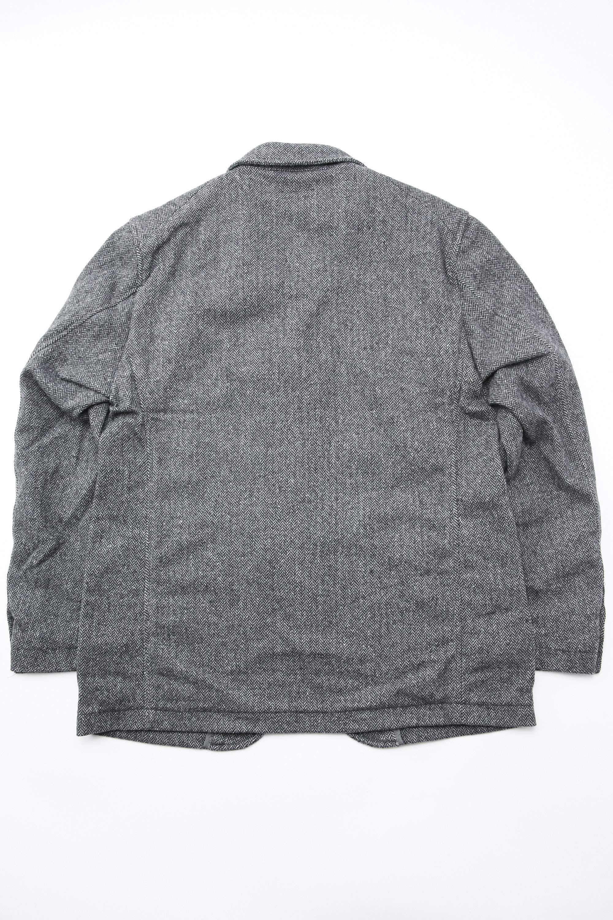Engineered Garments Poly Wool Herringbone NB Jacket - Grey | Garmentory