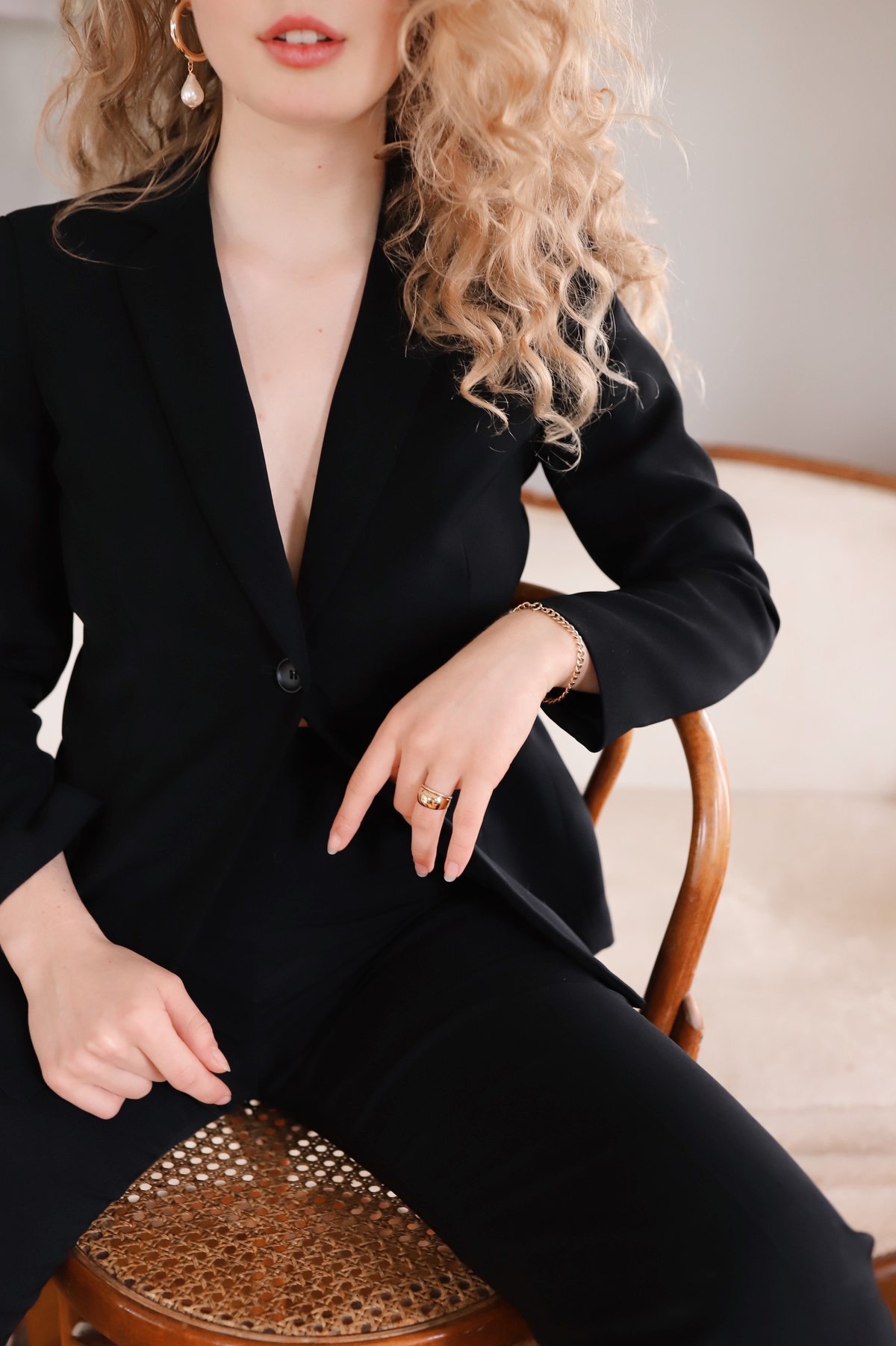 Vintage Dear Society Classic 90s Suit - Black | Garmentory