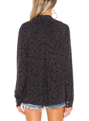Rails Rhett Cheetah Blouse - Ash | Garmentory