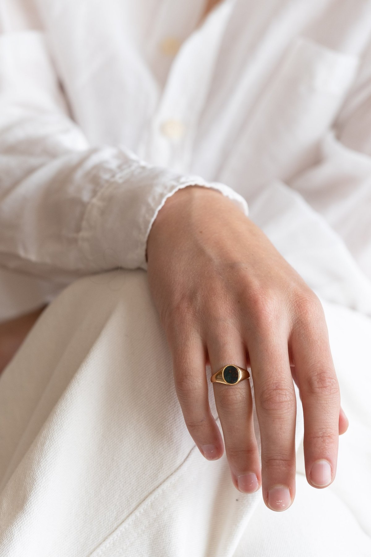 Vintage 18k 1929 Bloodstone Signet Ring | Garmentory