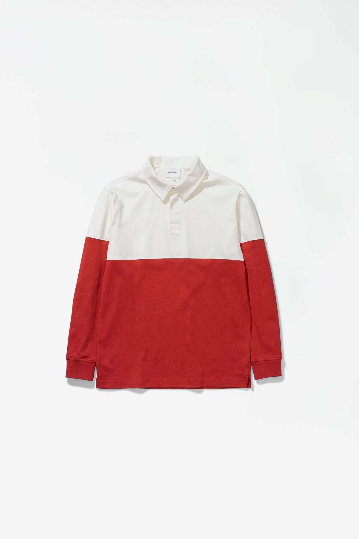 Norse Projects Ruben Polo - Colour Block/Carmine Red | Garmentory
