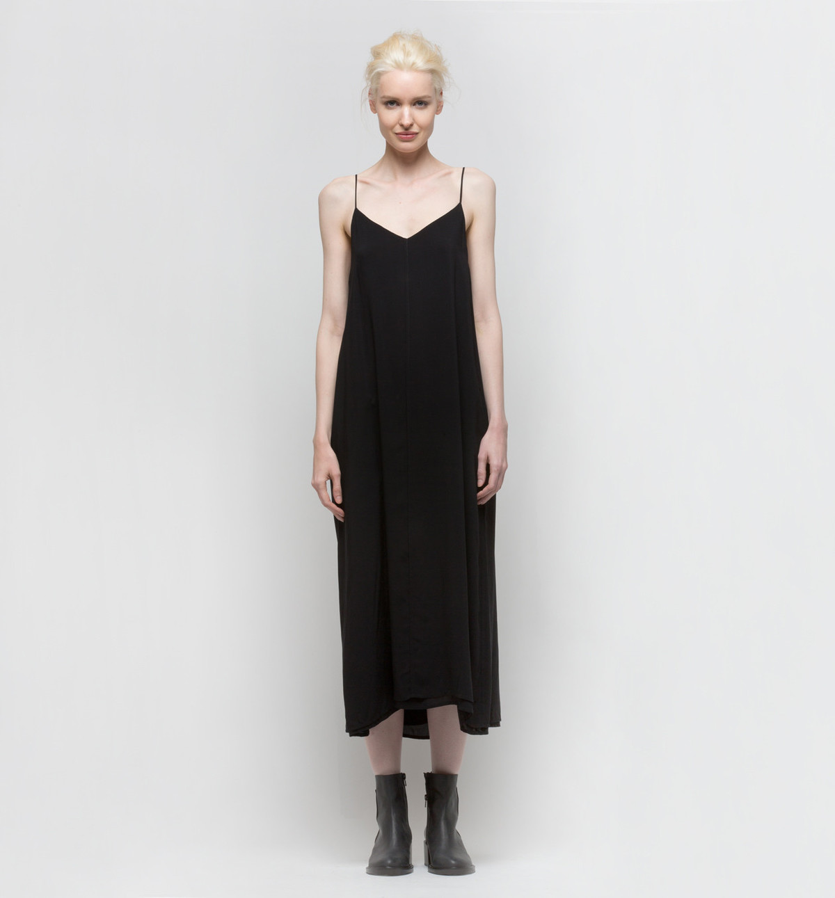 VOZ Double Layer Slip Dress Black | Garmentory