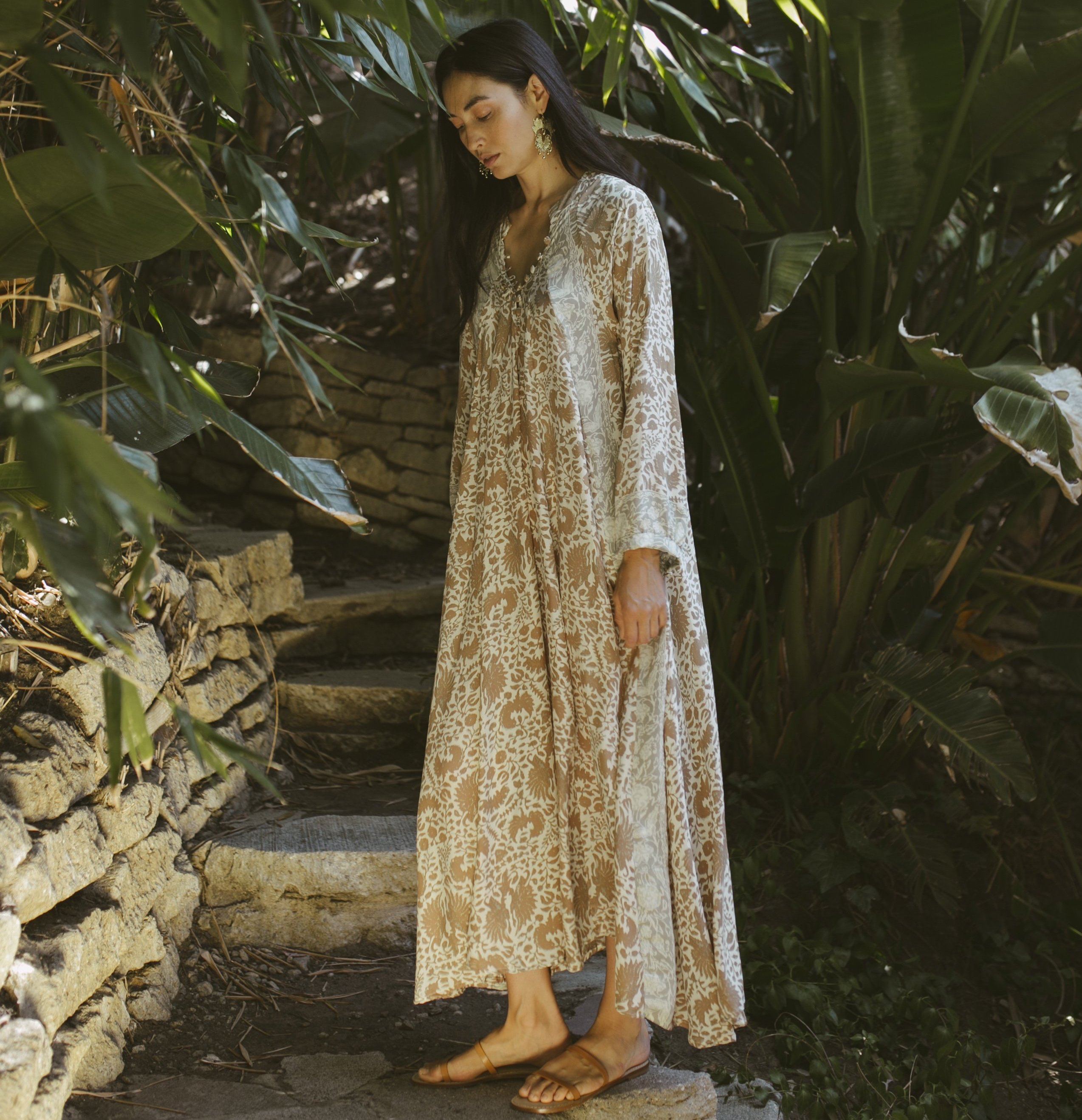 Natalie Martin Fiore Dress Paros Tan Garmentory