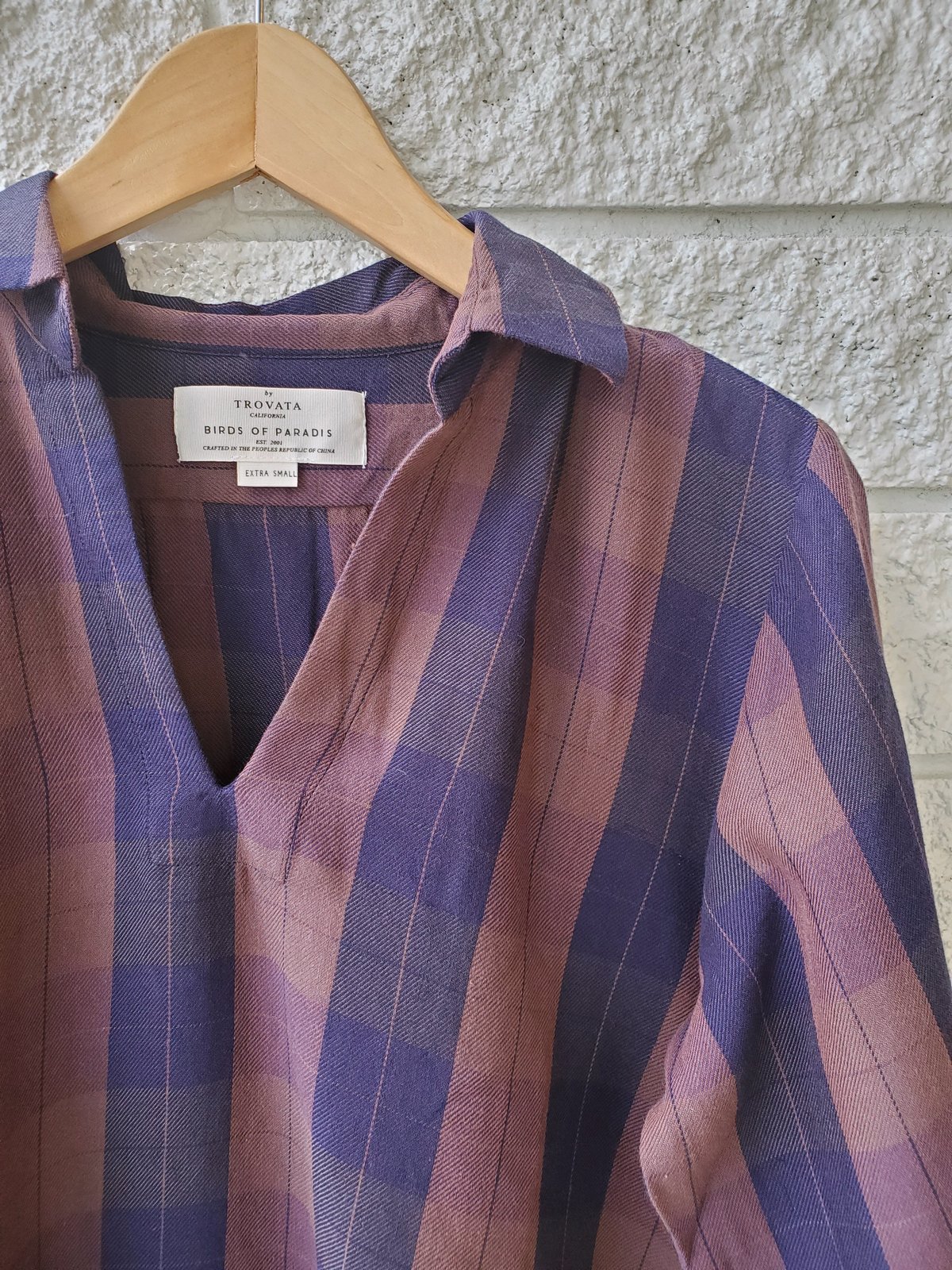 Trovata Cameron Oversize Henley - Timber Plaid | Garmentory