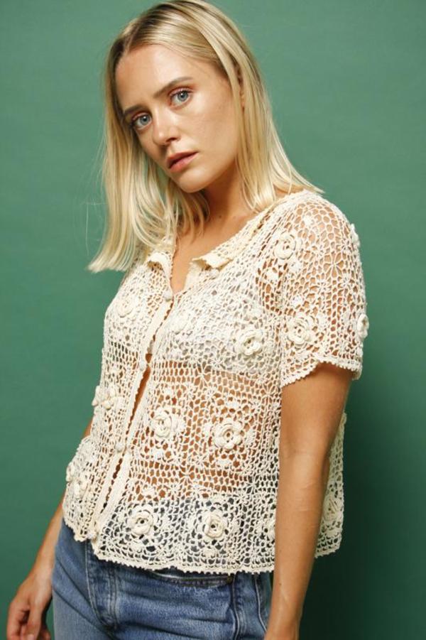 Vintage Crochet Top - White | Garmentory