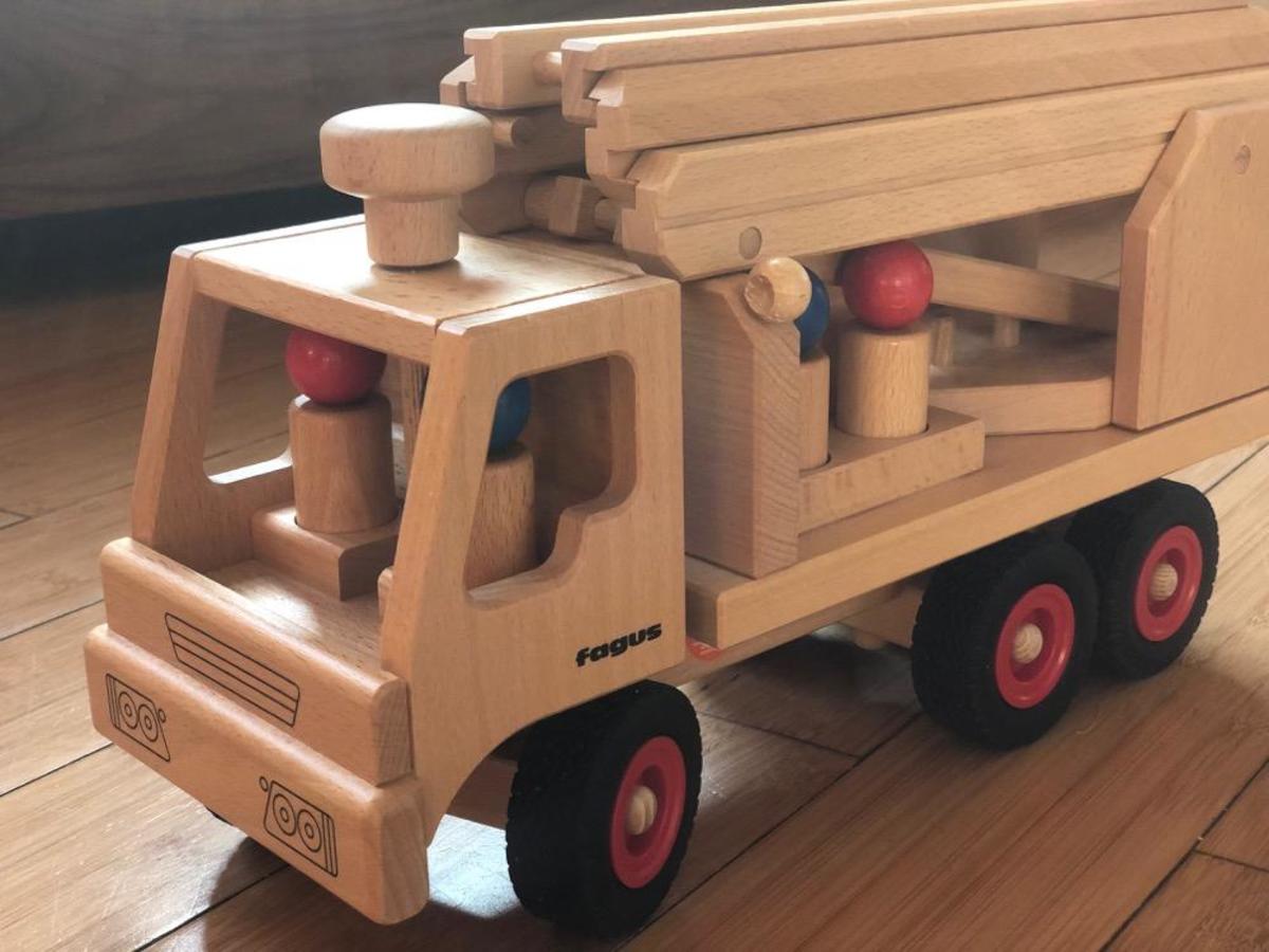 KIDS Fagus Wooden Fire Engine Toy - Natural | Garmentory