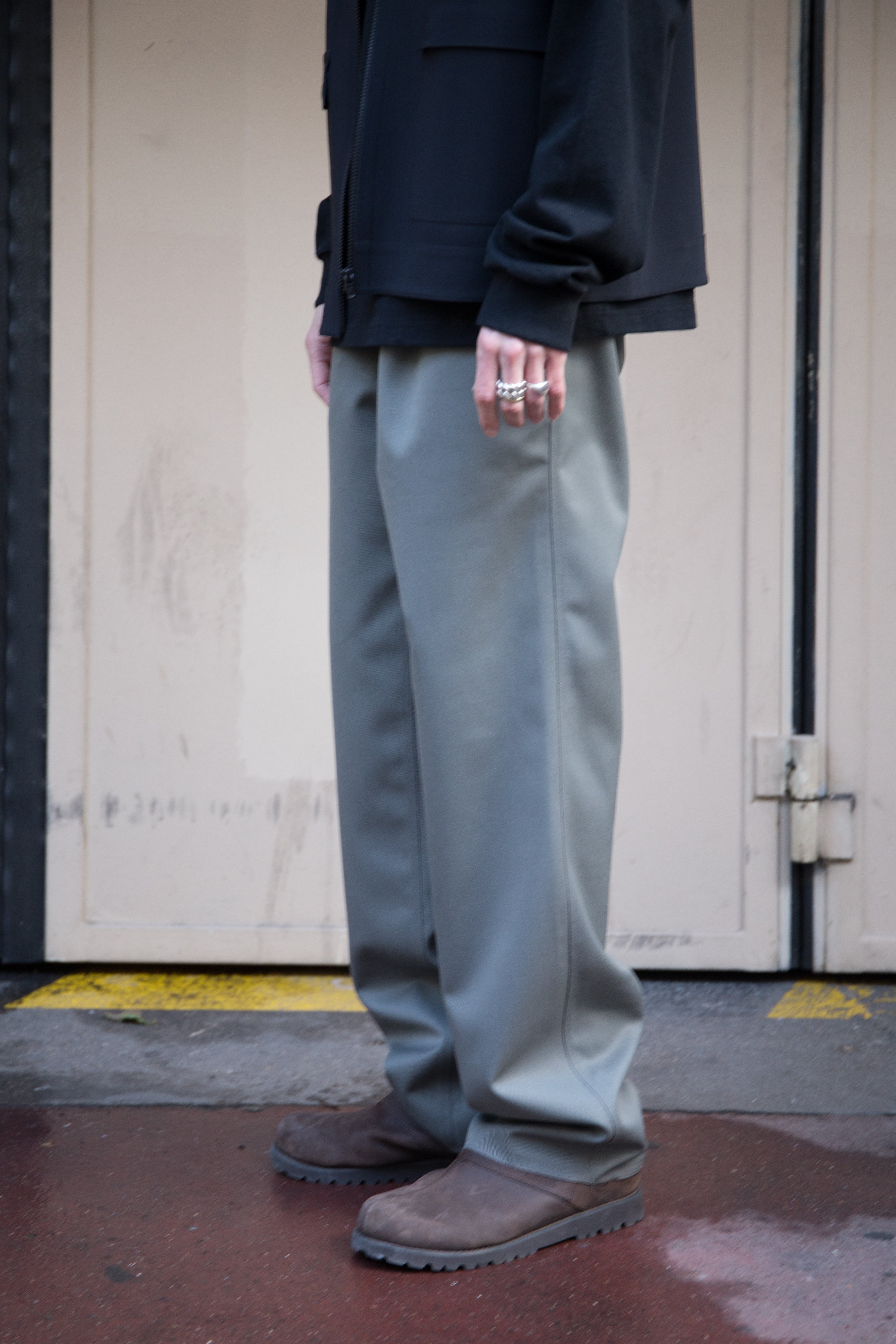 Washed Sage Tailored Military Wool Pant | Garmentory