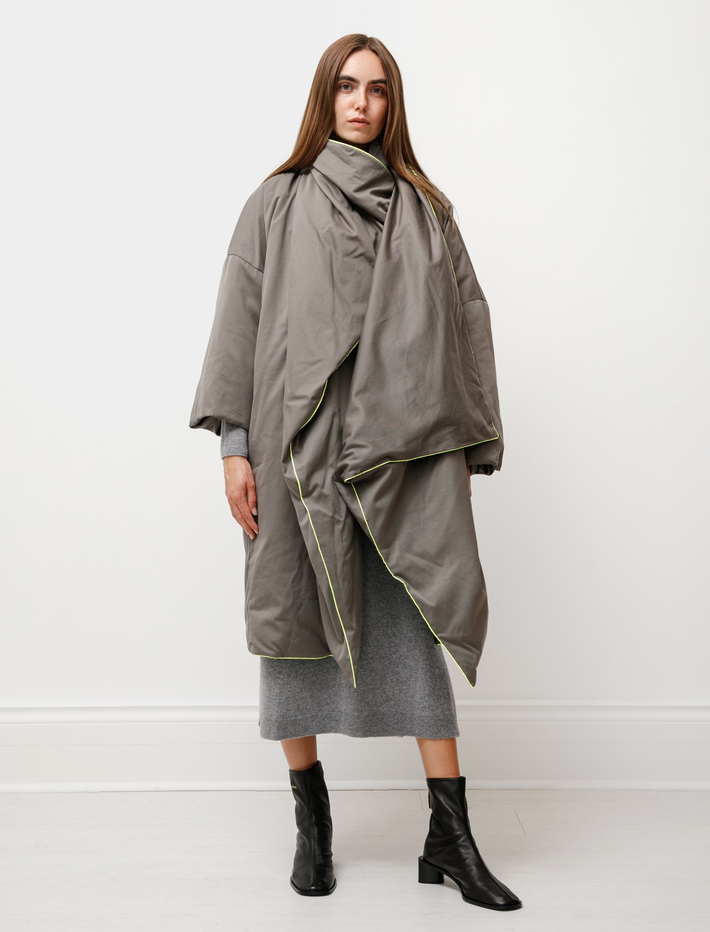 Dusan Duvet Mantle Coat - Incense Brown | Garmentory