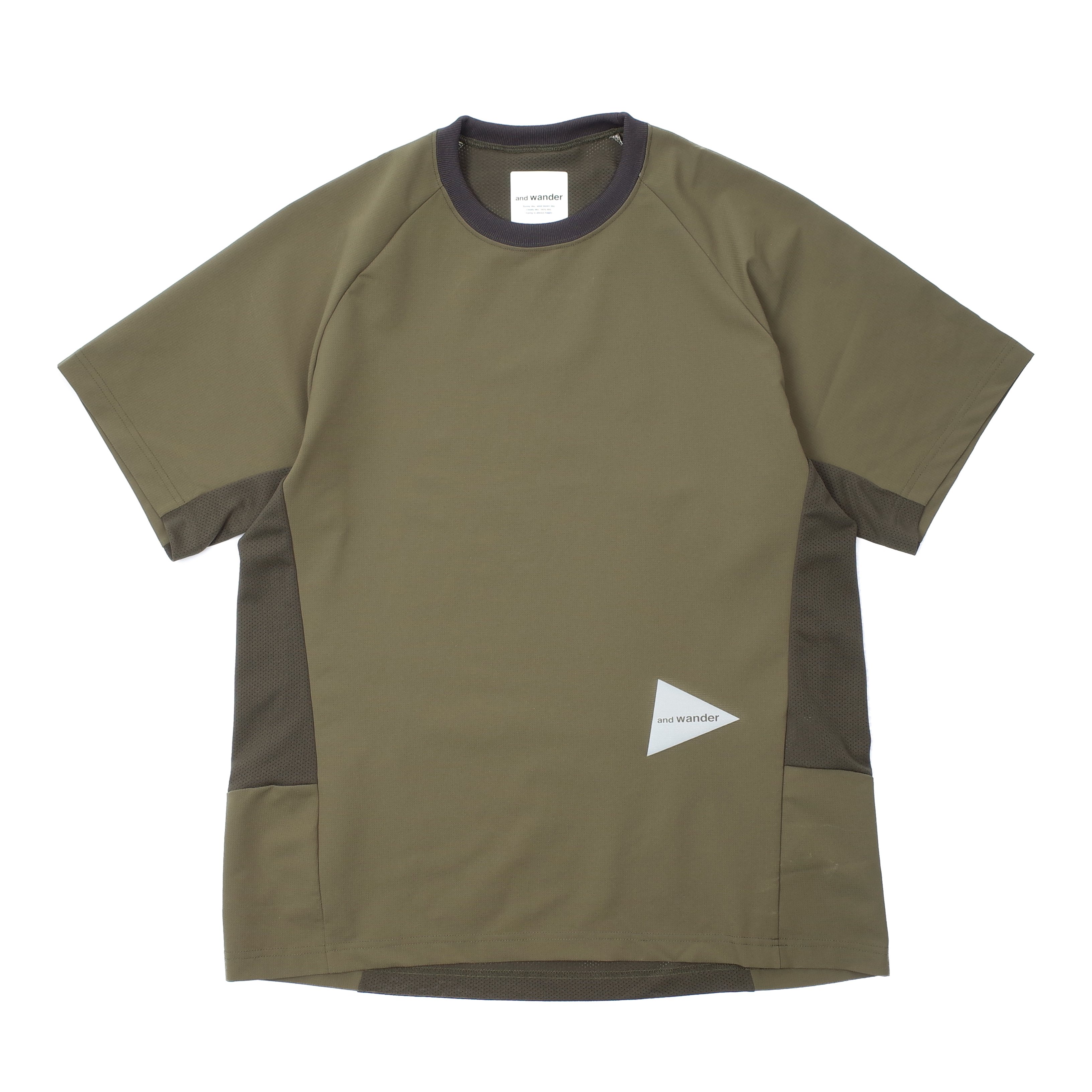 And Wander Hybrid Base Layer Short Sleeve Tee - Khaki | Garmentory