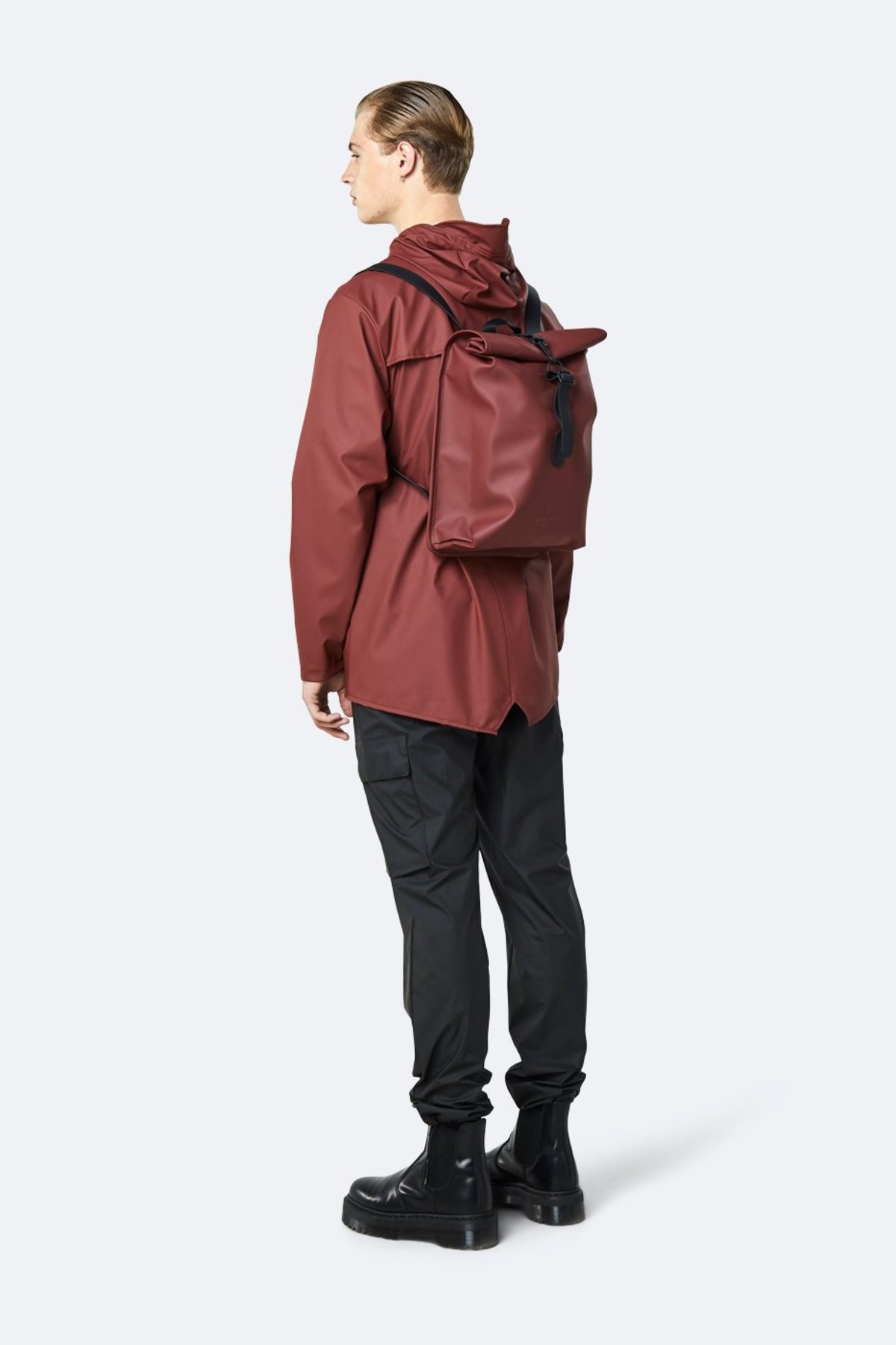 Rains Roll Top Mini Backpack - Maroon | Garmentory