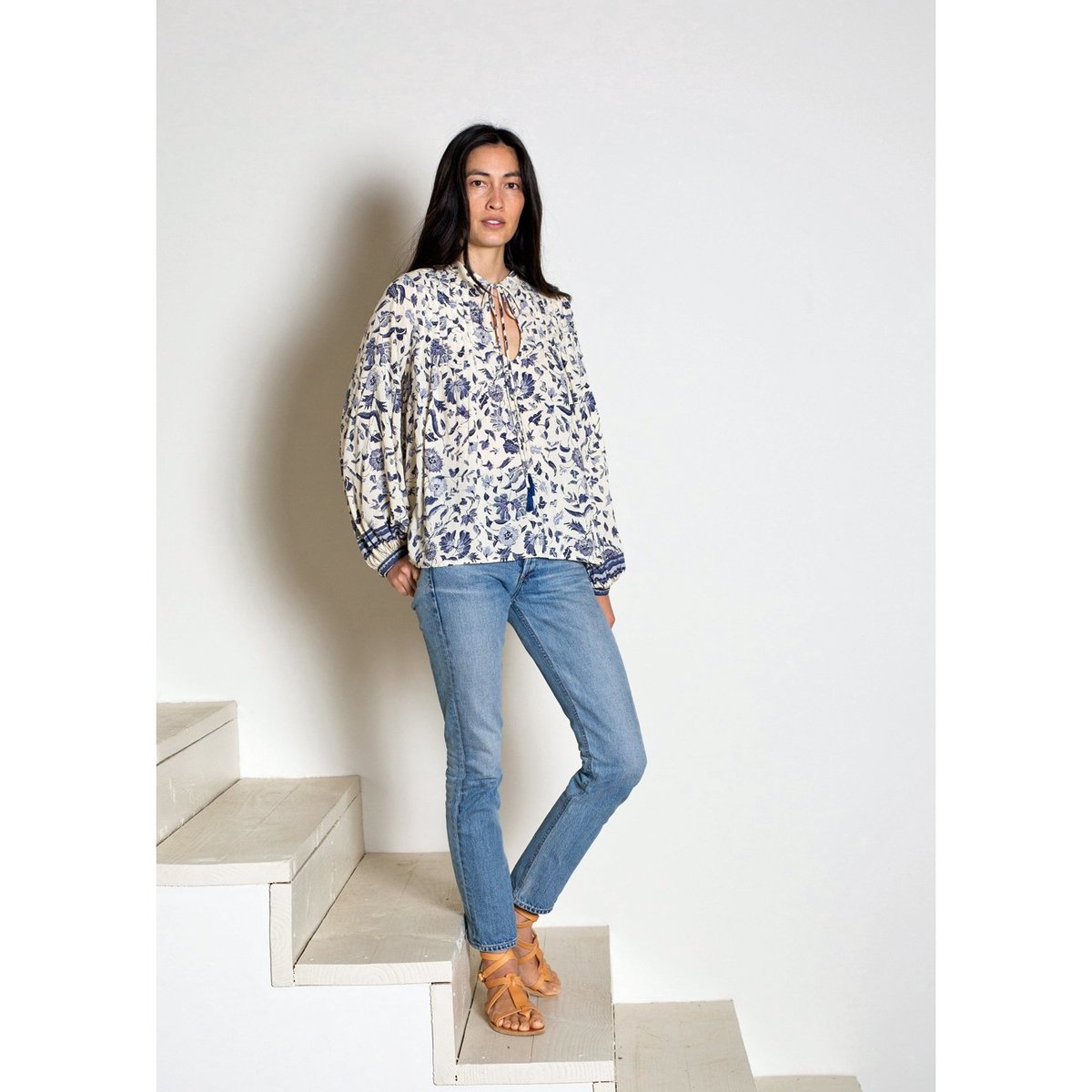 Natalie Martin Lizzy Shirt - Wildflower Blue | Garmentory
