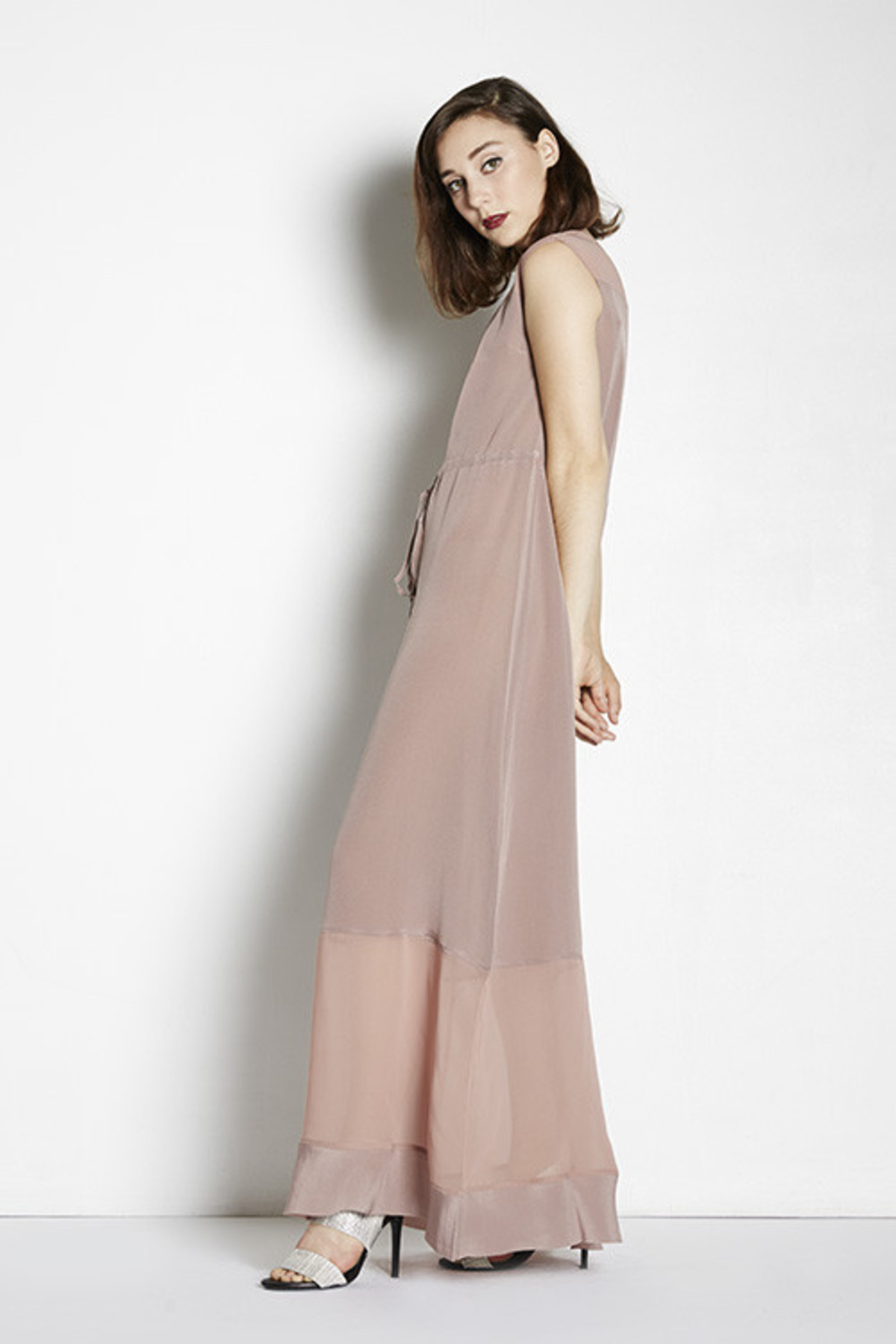 7115 Sheer Panel Maxi Dress | Garmentory