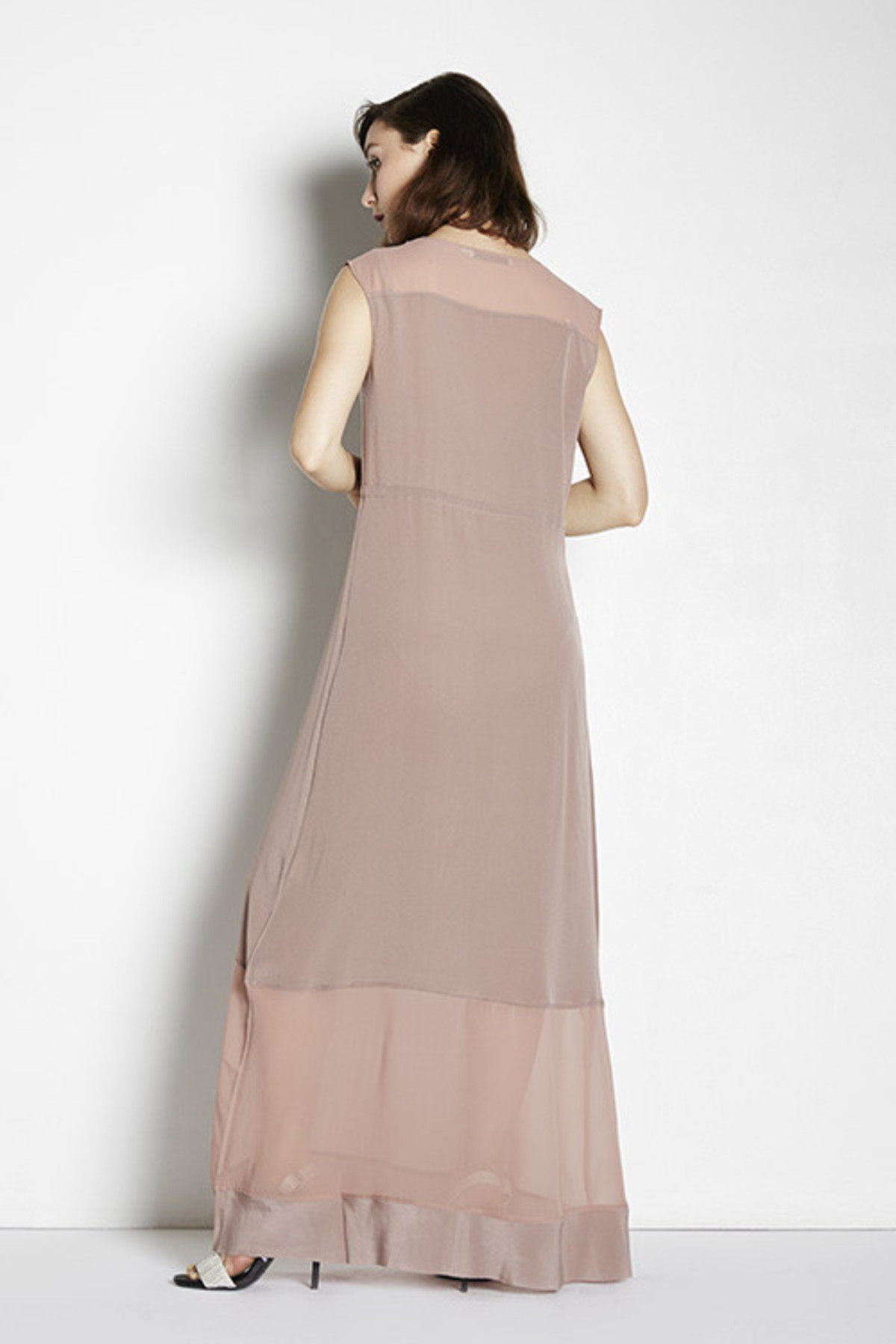 7115 Sheer Panel Maxi Dress | Garmentory