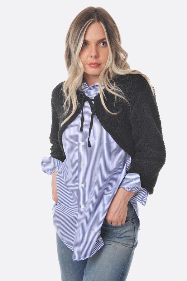 Engineered Garments Faux Shearling Bolero - Black | Garmentory