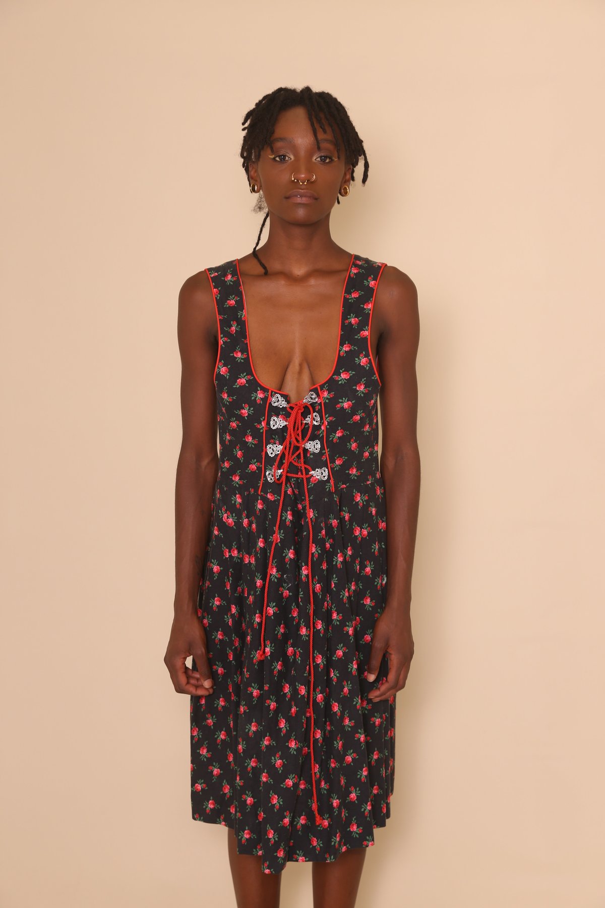 Vintage "Intentionally __________." Archive Dress - Black Floral ...