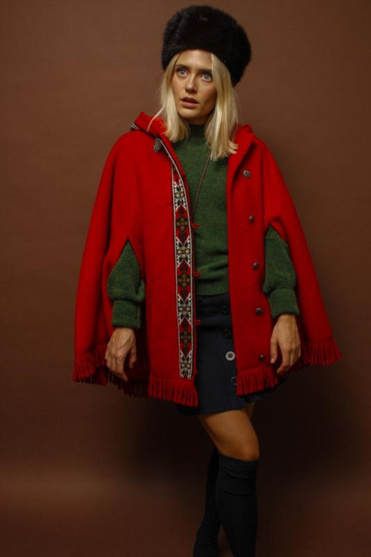 VINTAGE NORWEGIAN CAPE - RED | Garmentory