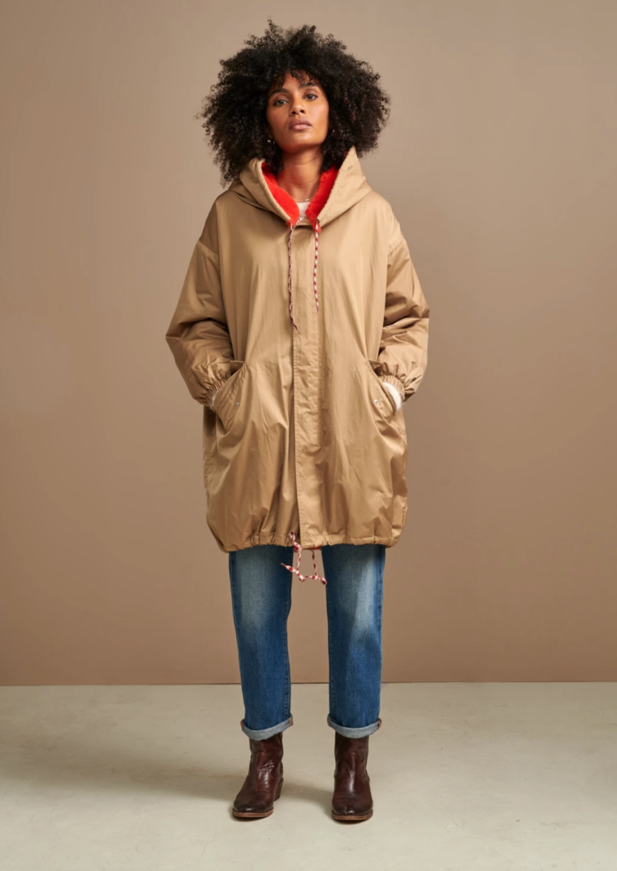 Bellerose Laos Coat - Tan/Red | Garmentory