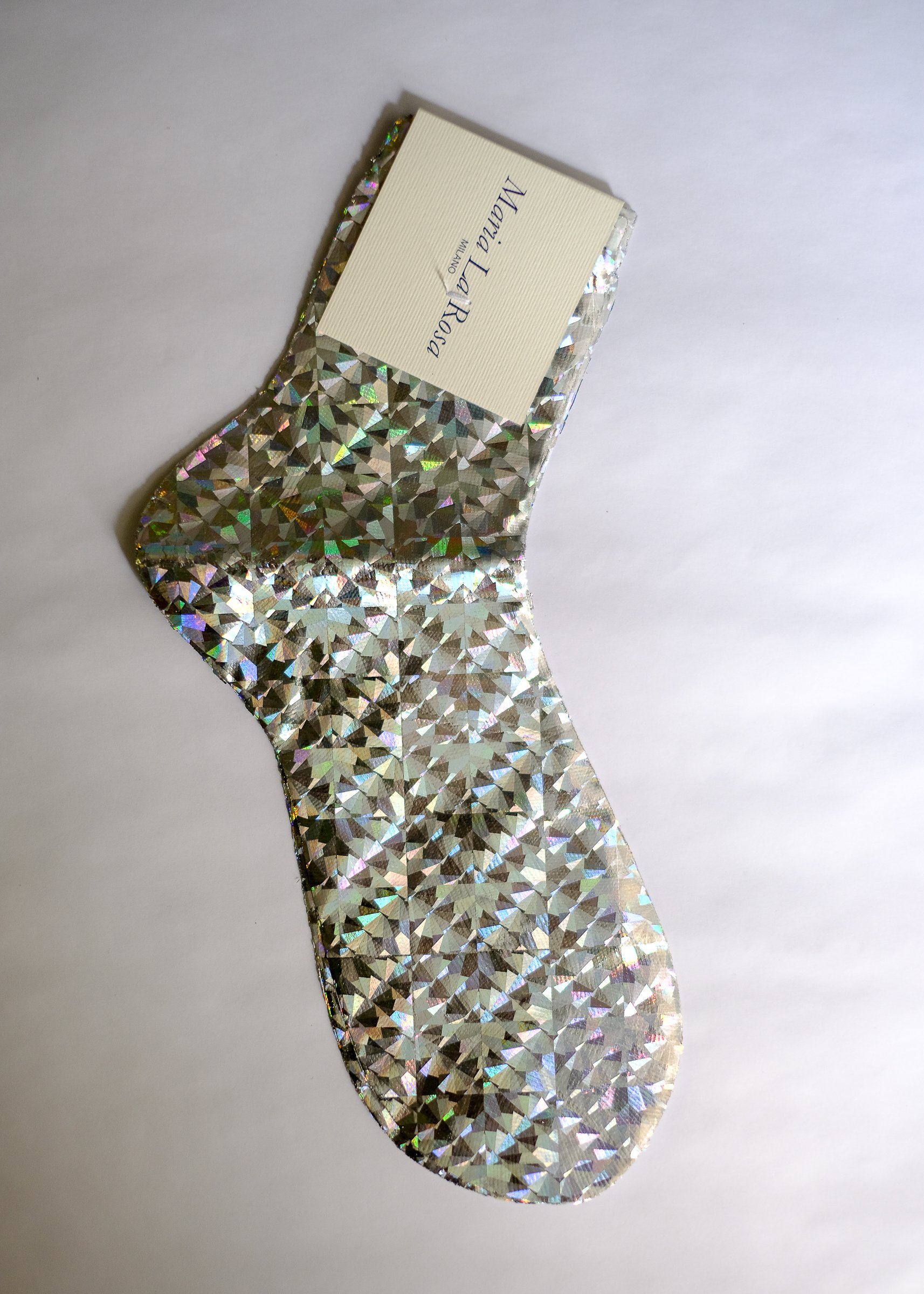 Maria La Rosa Disco Laminated Sock - Silver | Garmentory