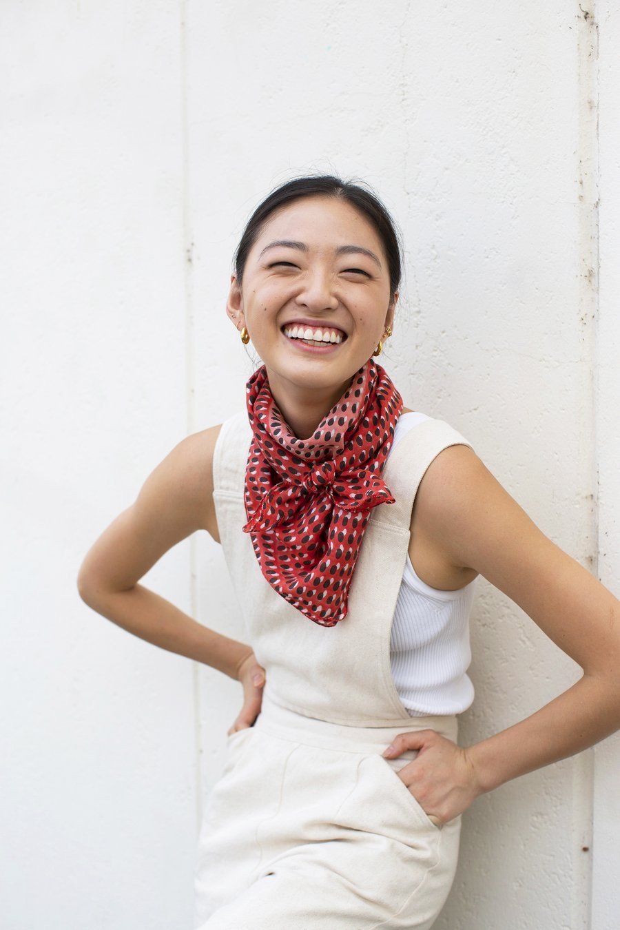 Block Shop Textiles Kiki Square Scarf - Geranium | Garmentory