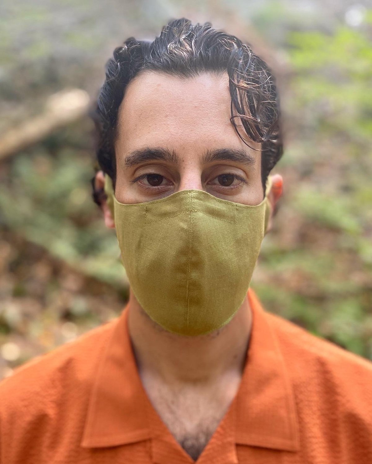 Tony Shirtmakers Italian Linen Face Mask - Light Puce | Garmentory