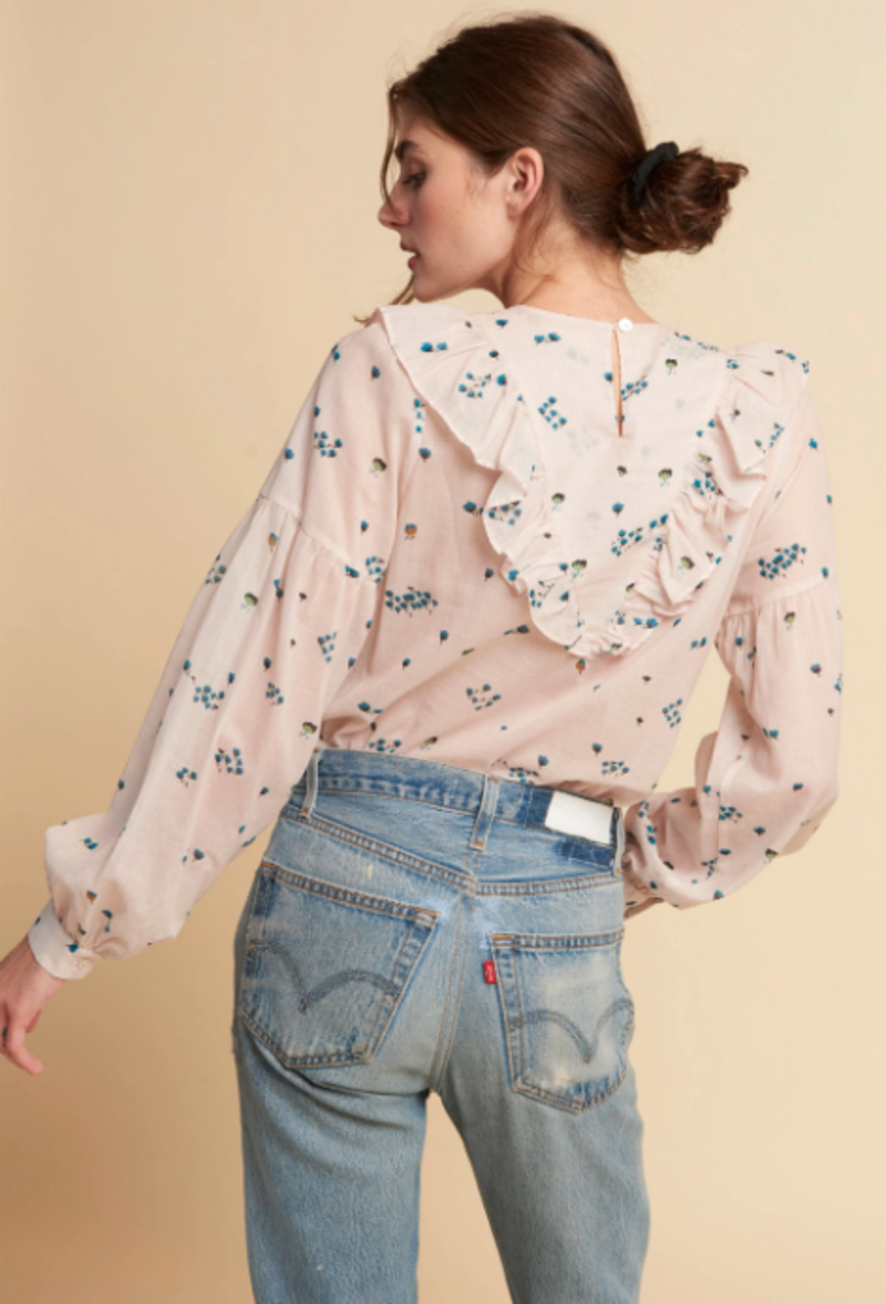 Warm Penelope Printed Blouse - Pale Pink | Garmentory
