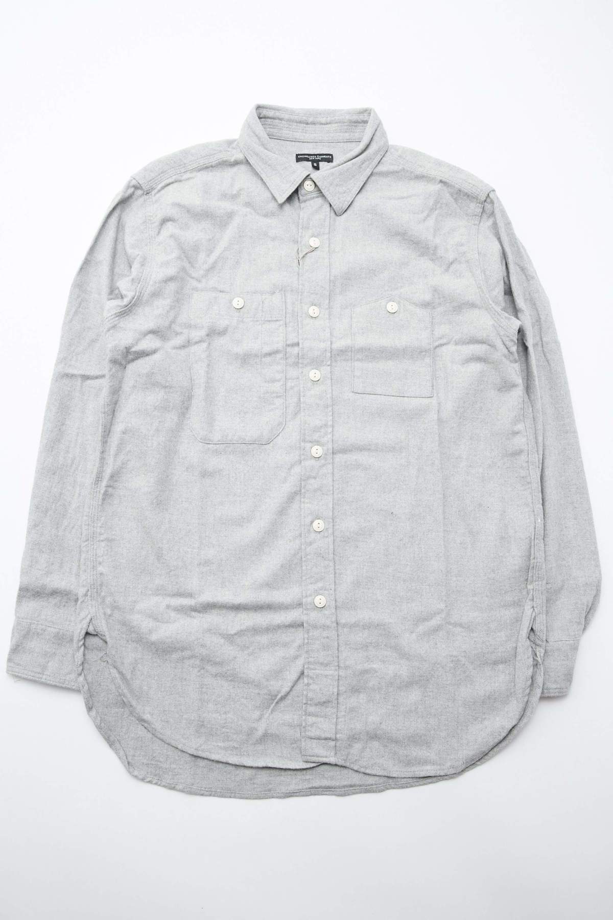 Engineered Garments Brushed Cotton Twill Work Shirt - Light Grey ...