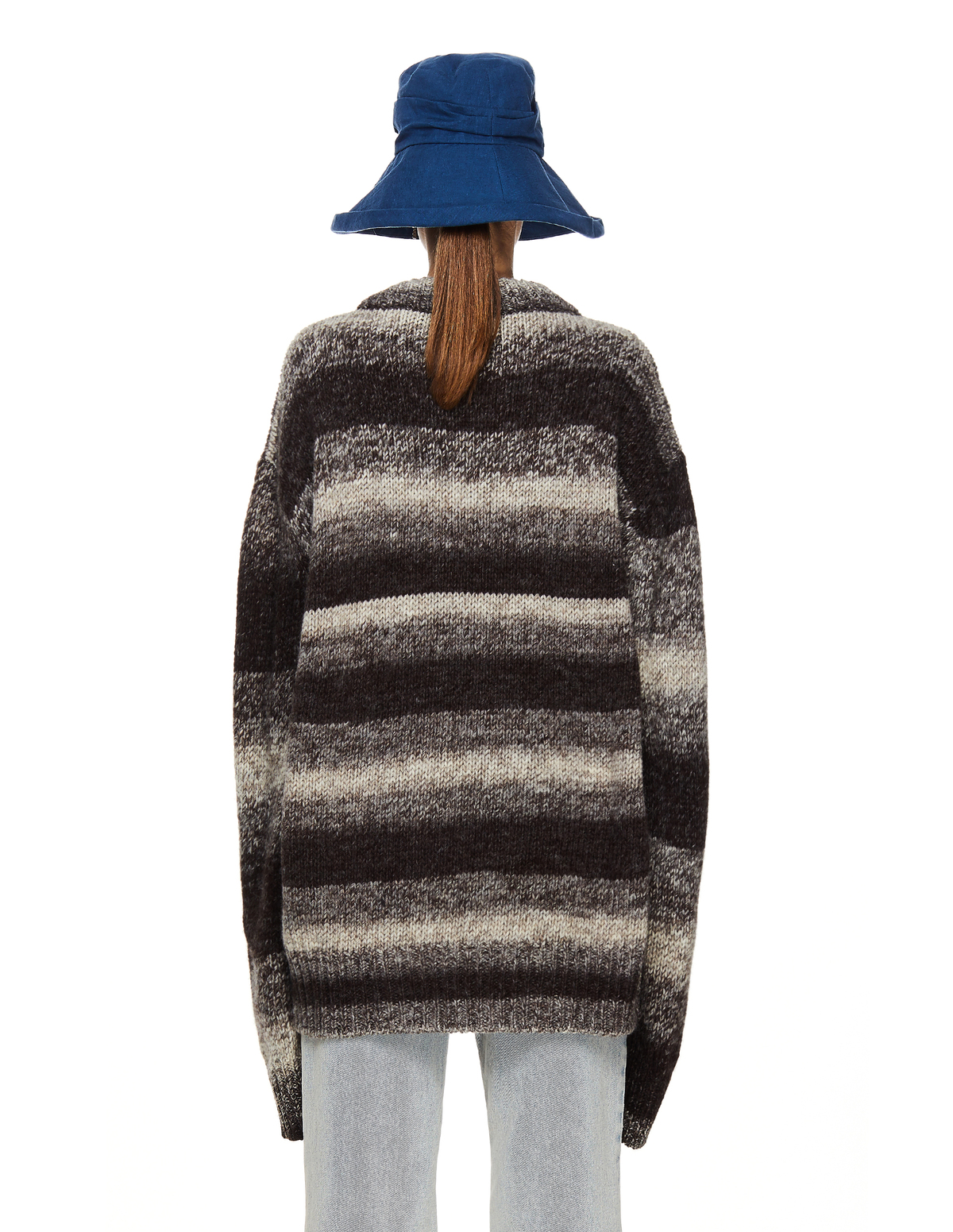 Raf Simons Sweater With Polaroid Patch - Stripe | Garmentory