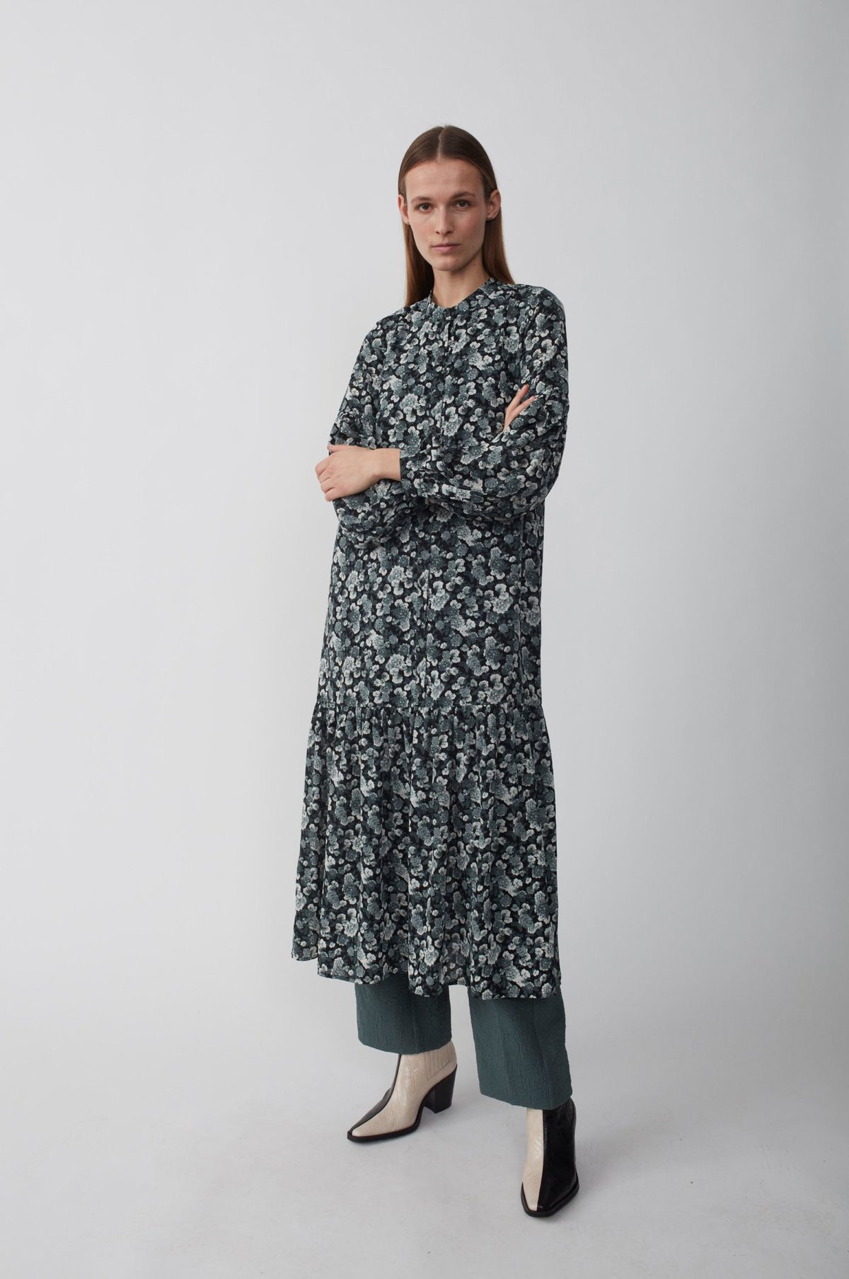 Just Female Effie Maxi Dress - Blue Flower | Garmentory